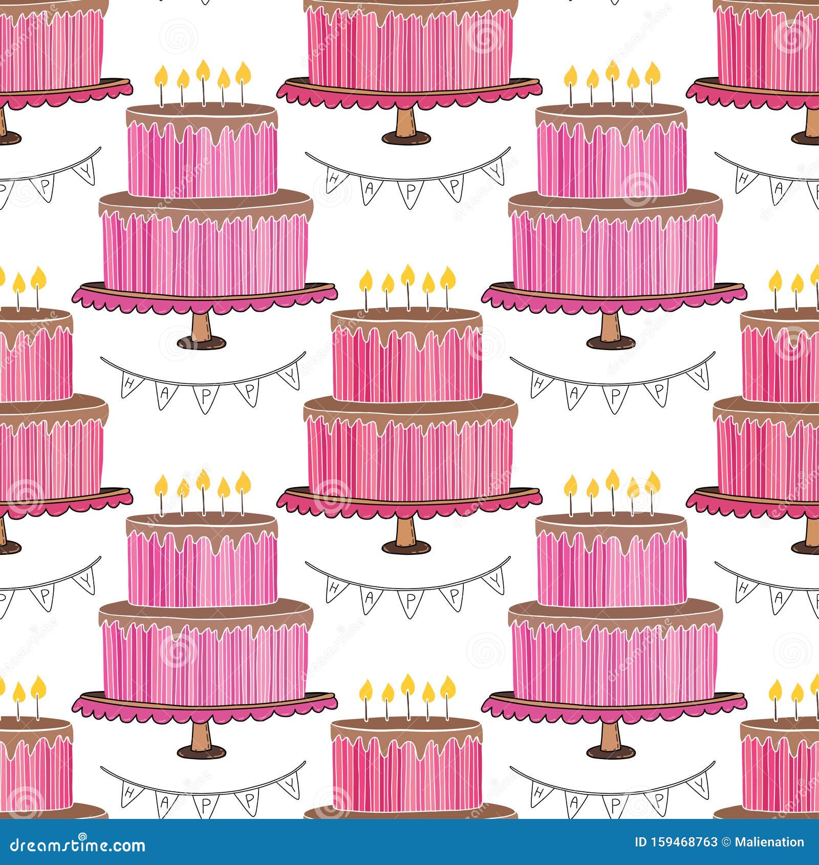 Wedding or Birthday Cake Pattern. Invitation Vector Background Stock ...