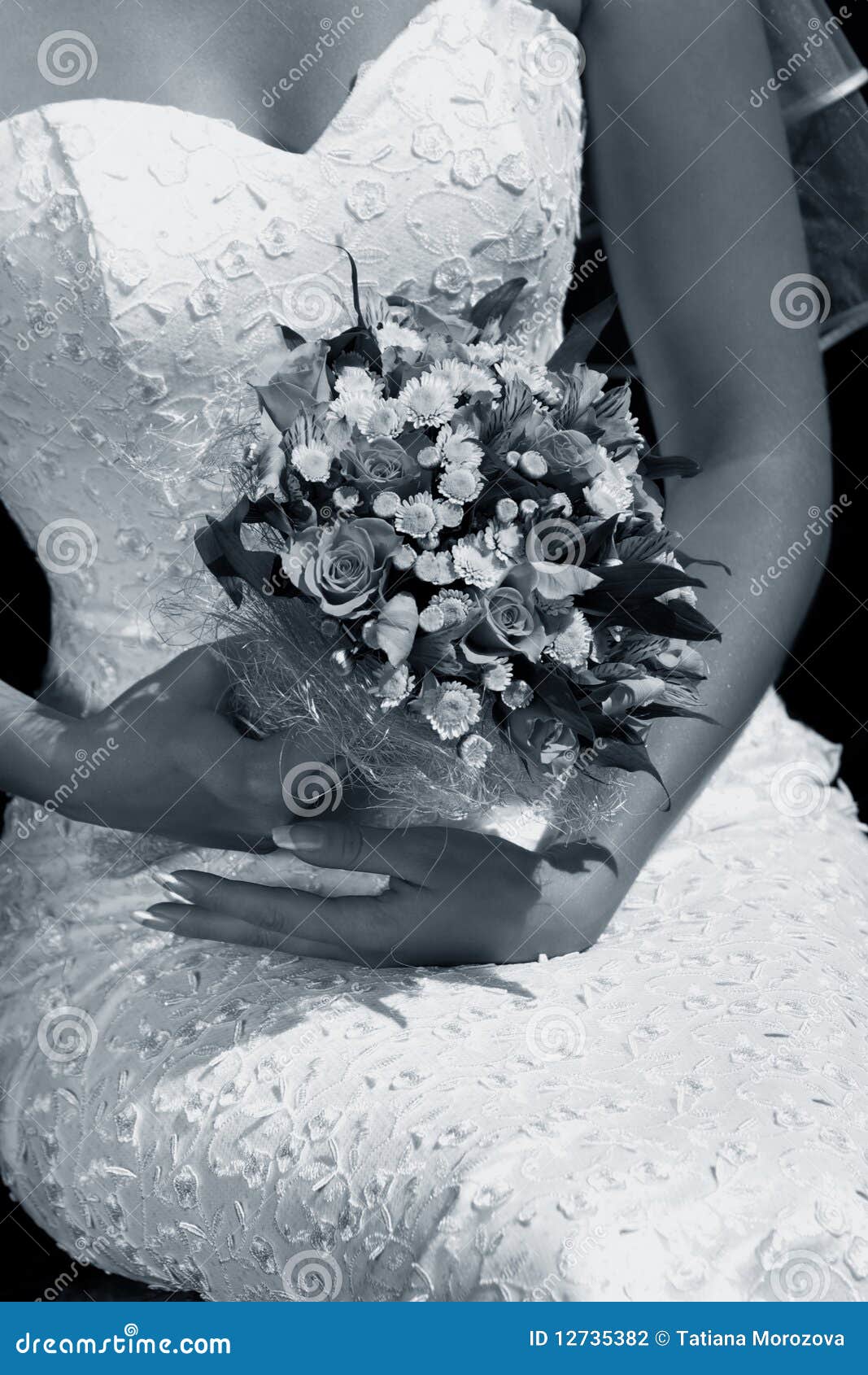Wedding bouquet stock photo. Image of people, hand, tape - 12735382