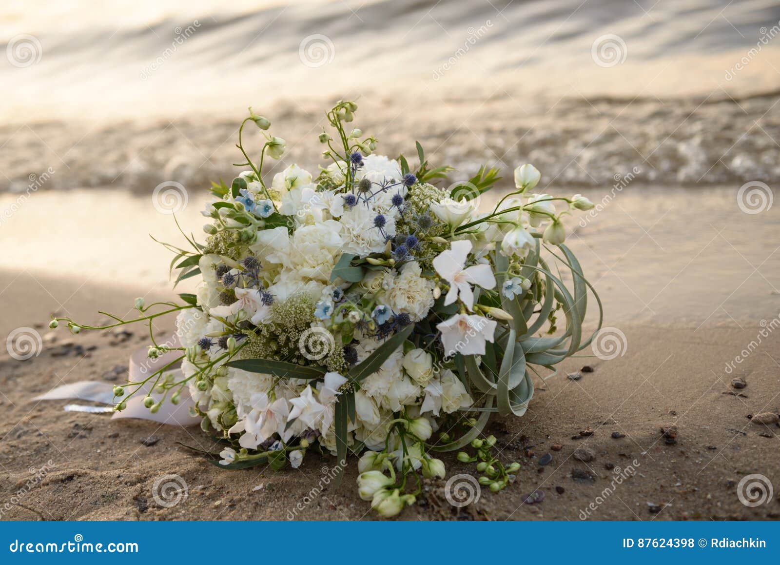 Wedding Bouquet on the Beach Stock Photo - Image of love, outdoors ...
