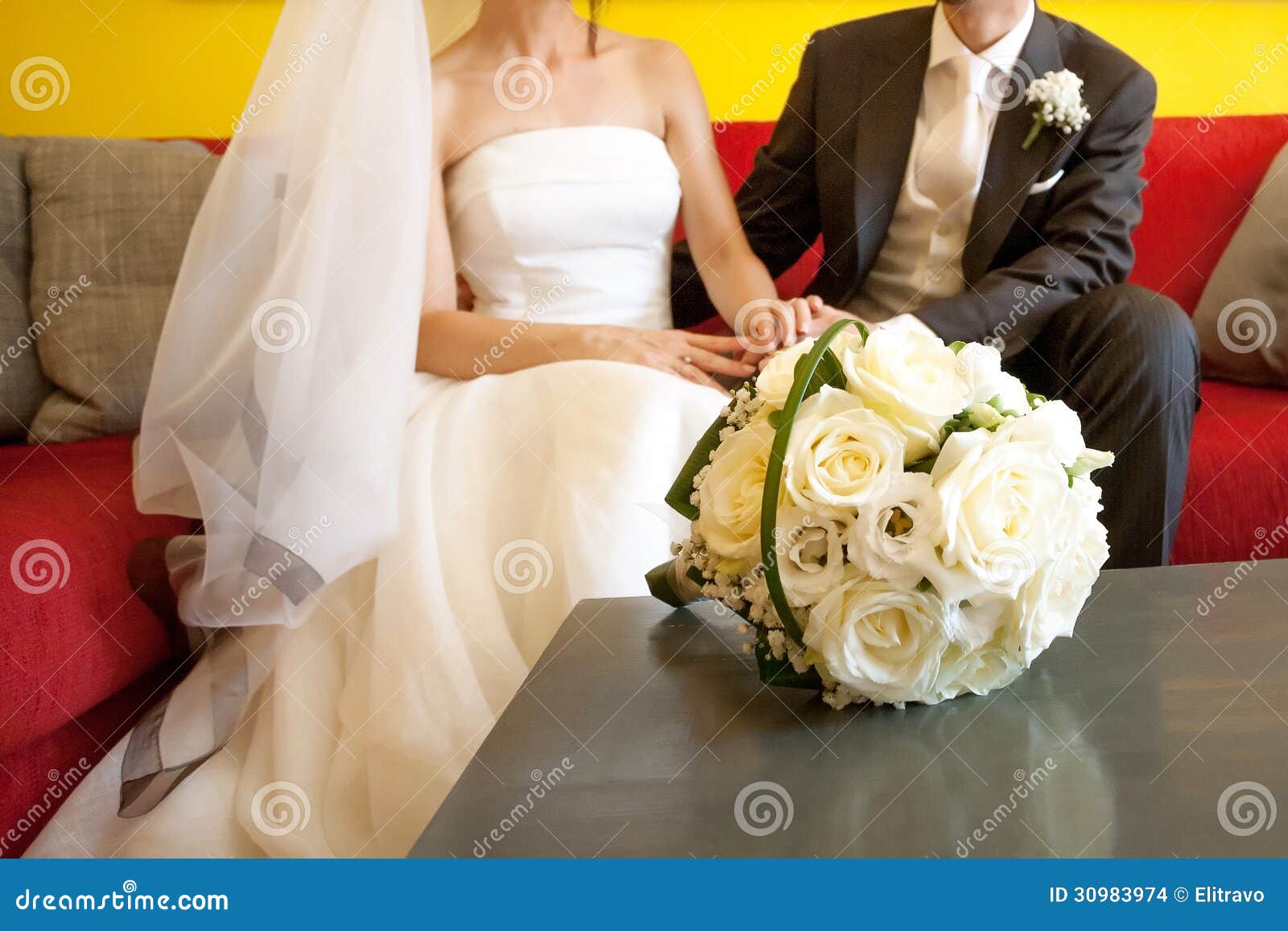 Spouse and Bouquet of Wedding Stock Photo - Image of bloom, spouse ...