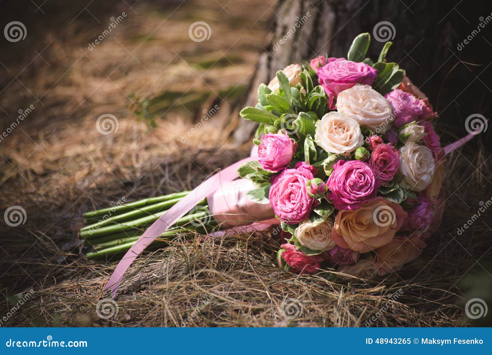 Wedding Bouquet from Different Color Roses Stock Image - Image of love ...