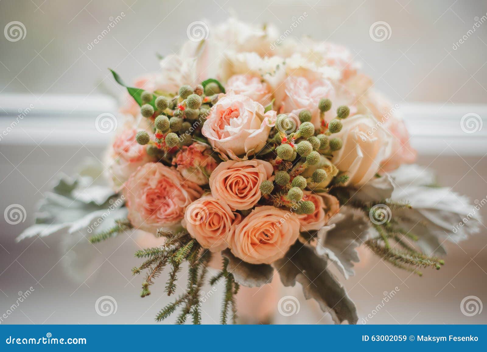 Wedding Bouquet from Light Pink Colors Stock Image - Image of design ...