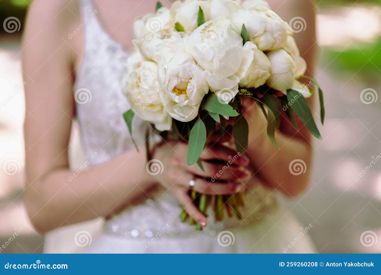 Wedding Bouquet Made of White Roses Stock Photo - Image of flowers ...