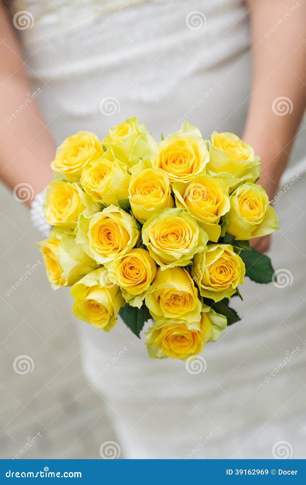 Wedding Bouquet with Many Yellow Roses Stock Image - Image of beautiful ...