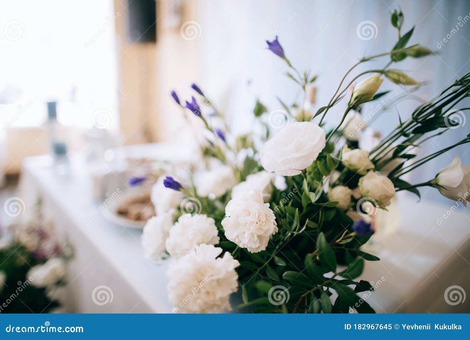 Wedding Bouquet on the Table, Wedding Decor Stock Image - Image of ...