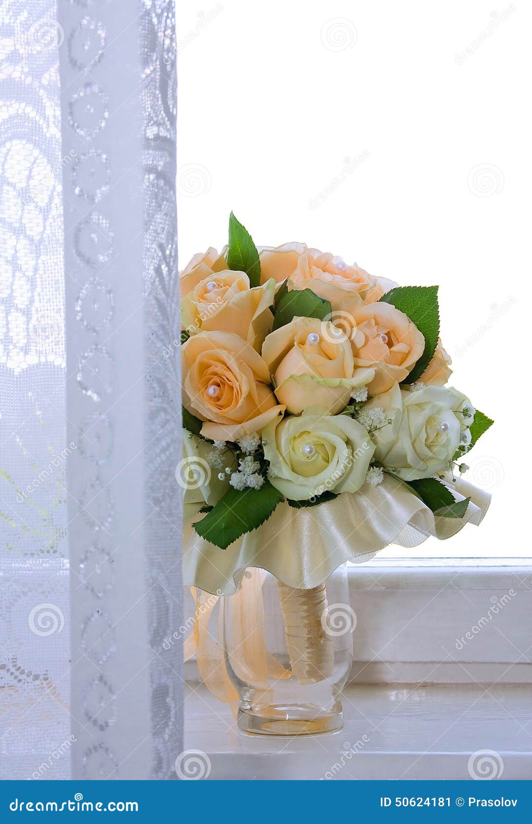 Wedding Bouquet on the Window Stock Image - Image of sill, green: 50624181