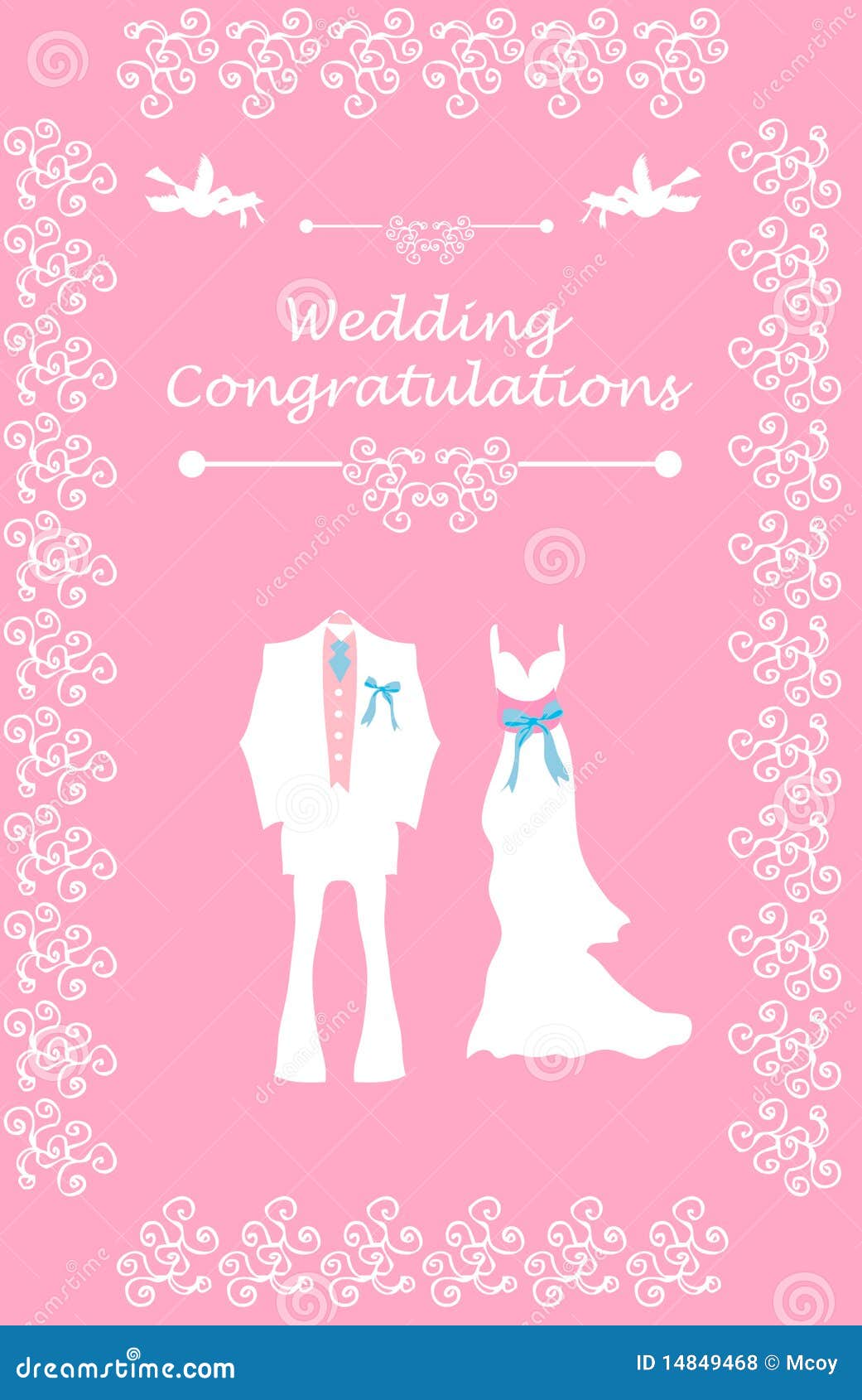 Wedding Bridal Card with Couple Stock Illustration - Illustration of ...
