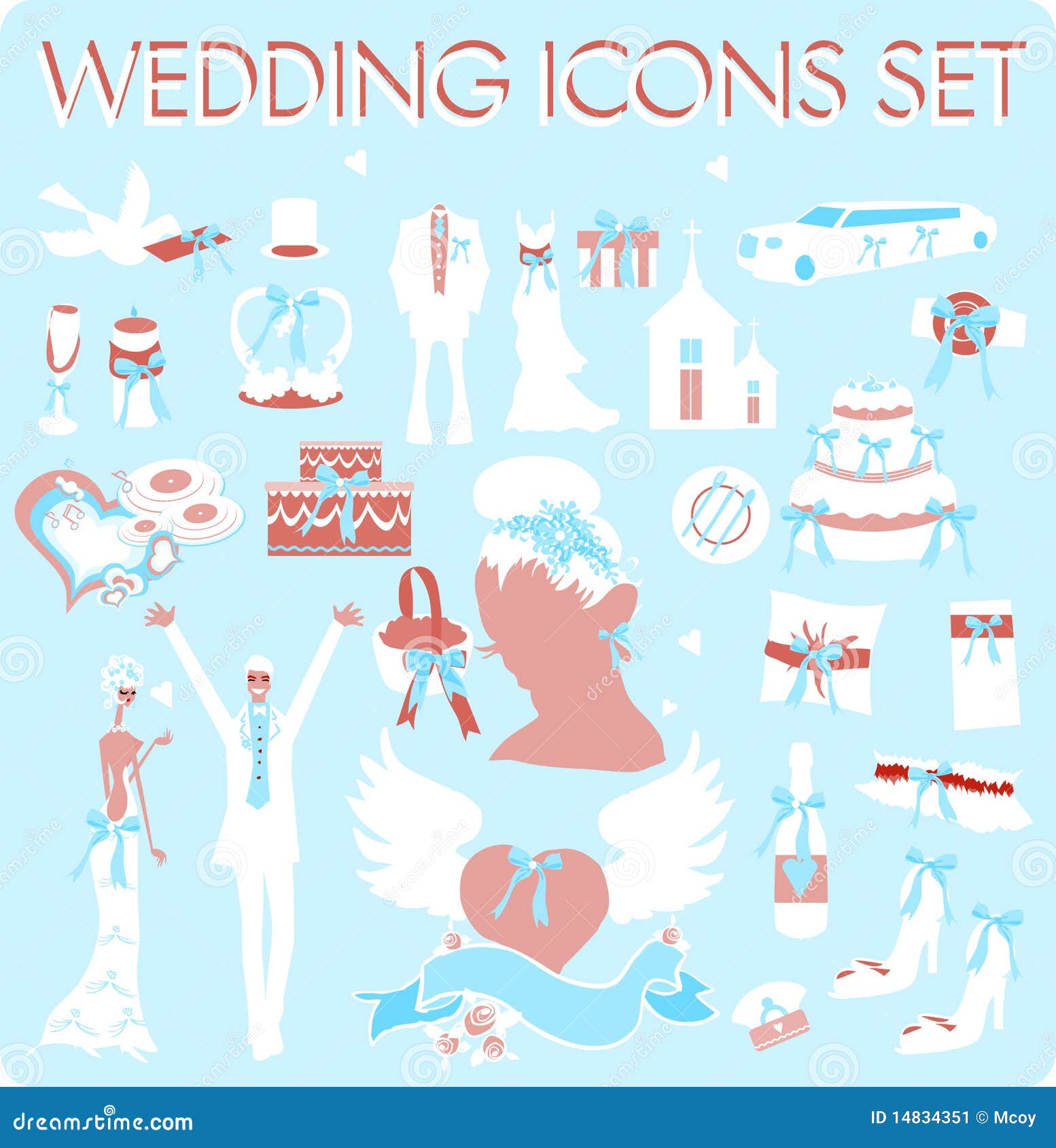 Wedding Bridal Icon set stock illustration. Illustration of couple ...