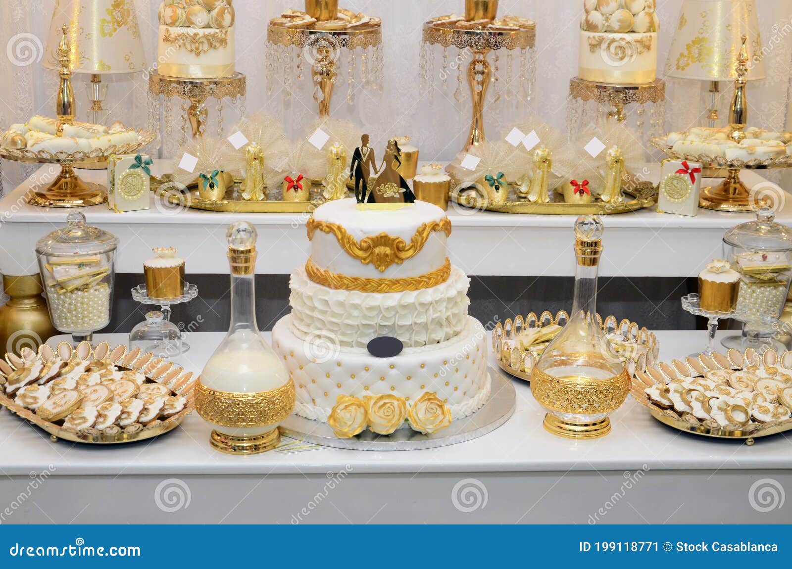 Wedding Buffet. Wedding Cake, Milk, and Sweets Stock Image - Image of ...
