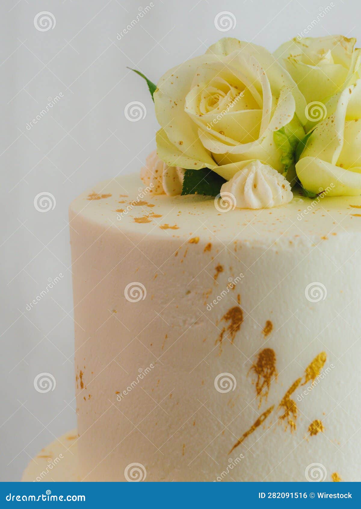 Wedding Cake Decorated with Roses Stock Photo - Image of beautiful ...