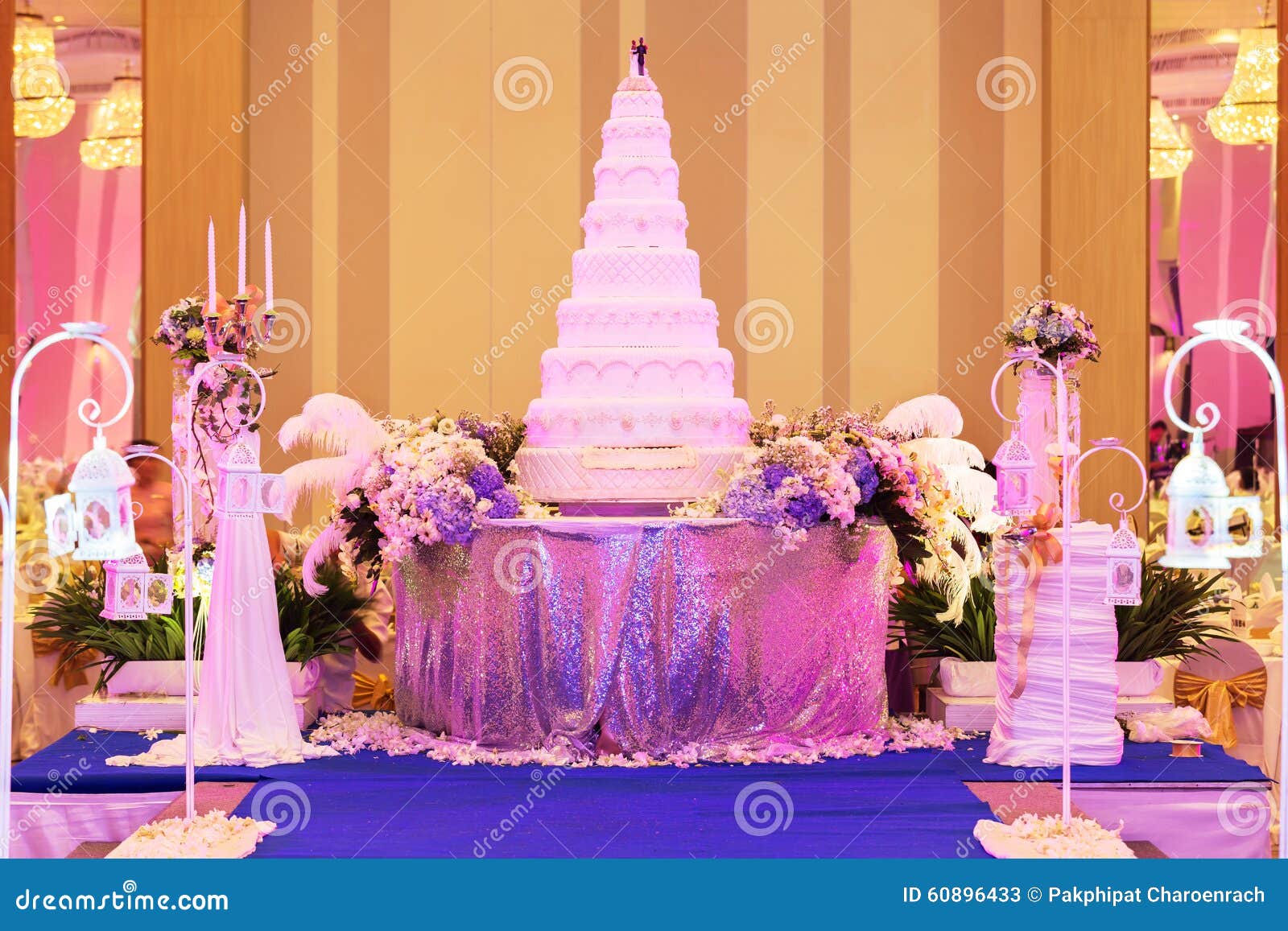 Wedding Cake and Decorations on Stage in Wedding Ceremony. - (Sh Stock ...