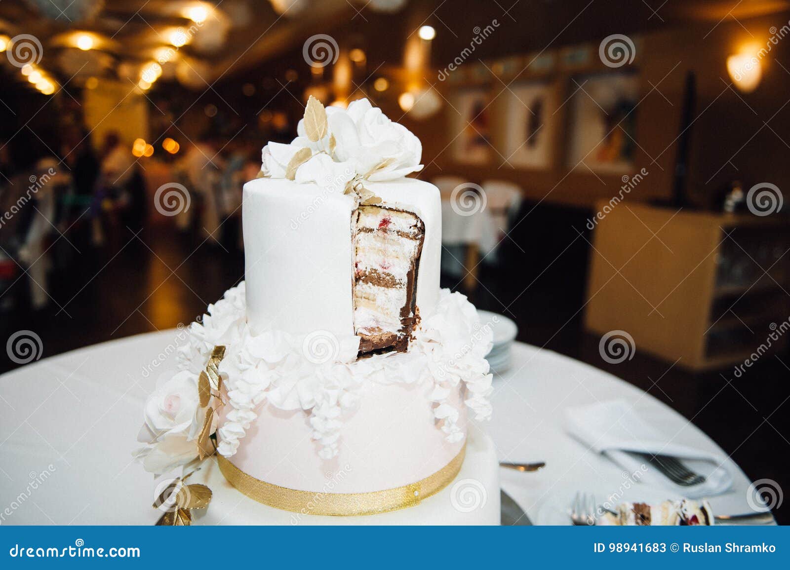 Wedding cake stock image. Image of birthday, groom, marriage - 98941683