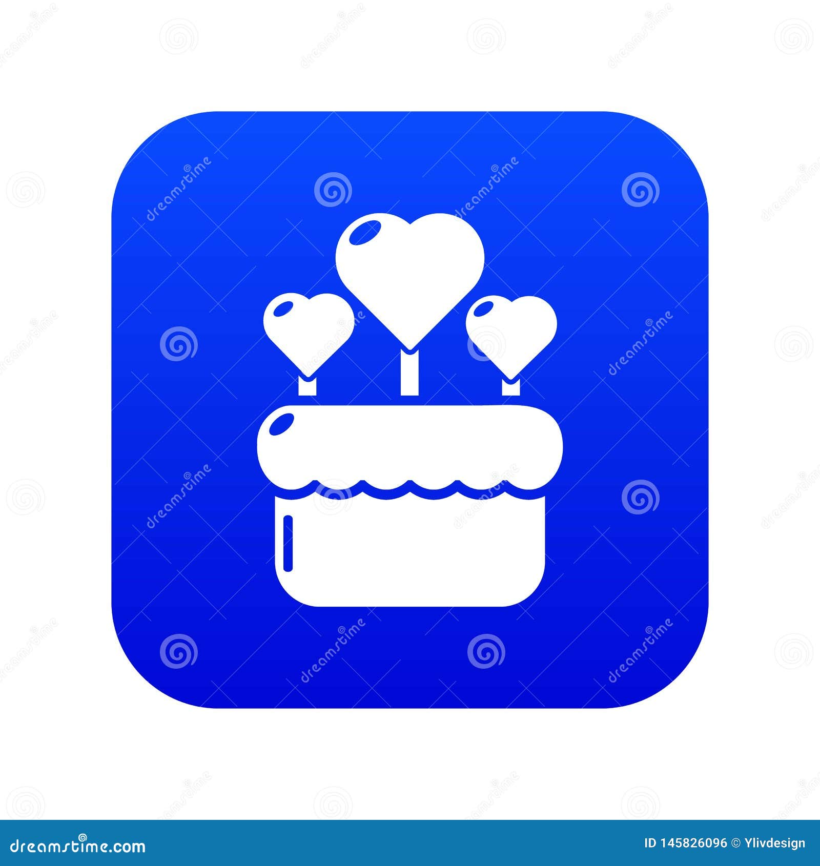 Wedding Cake Icon Blue Vector Stock Vector - Illustration of food ...
