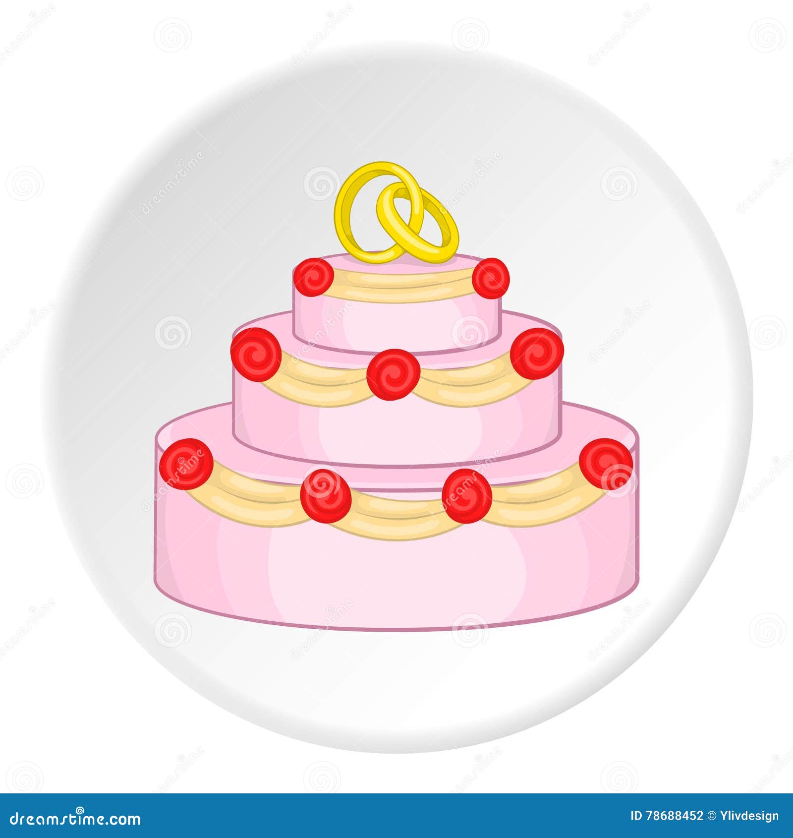 Wedding Cake Icon, Cartoon Style Stock Vector - Illustration of ...