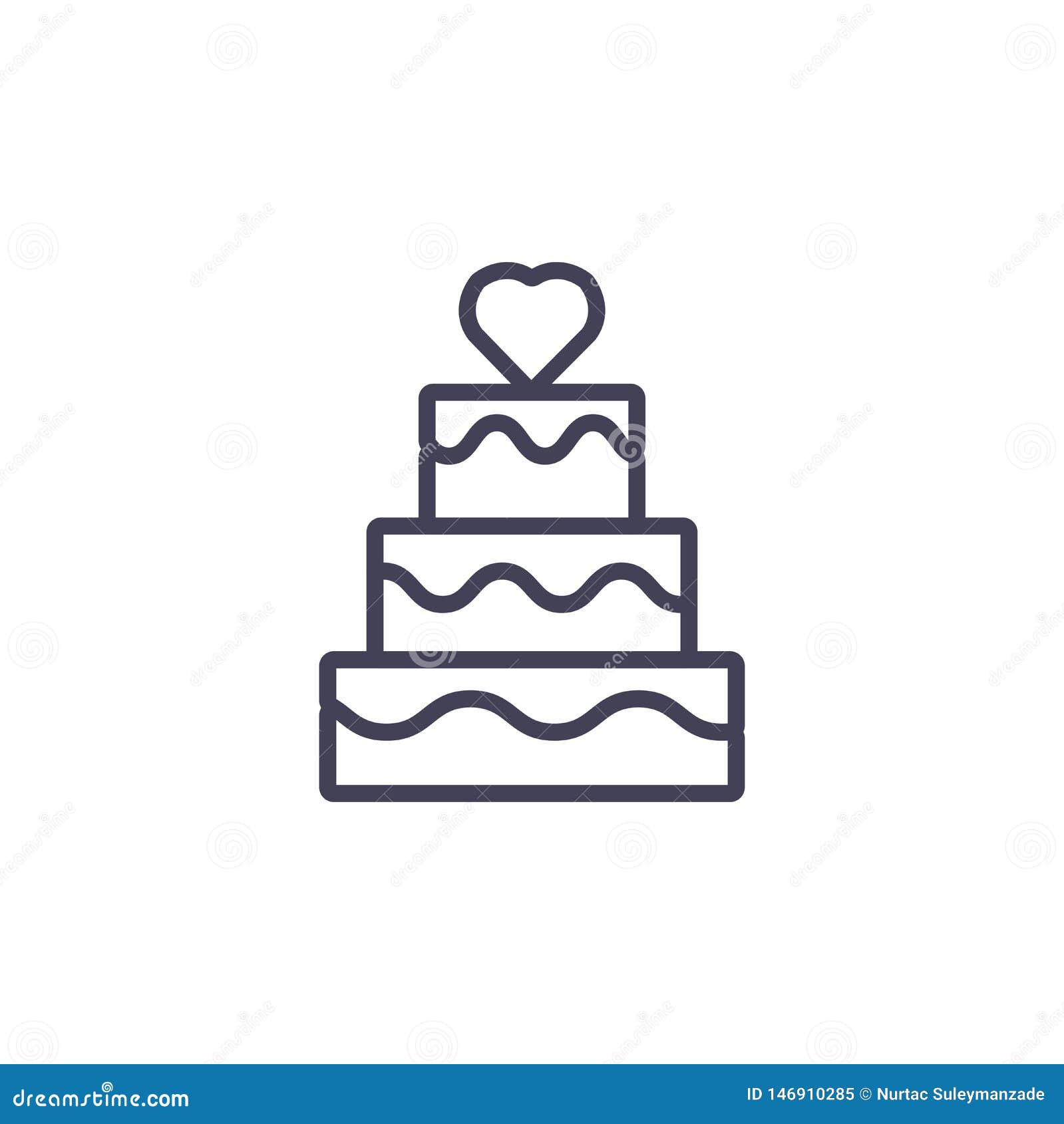 Wedding Cake Icon, Line and Modern Icon. Stock Illustration ...