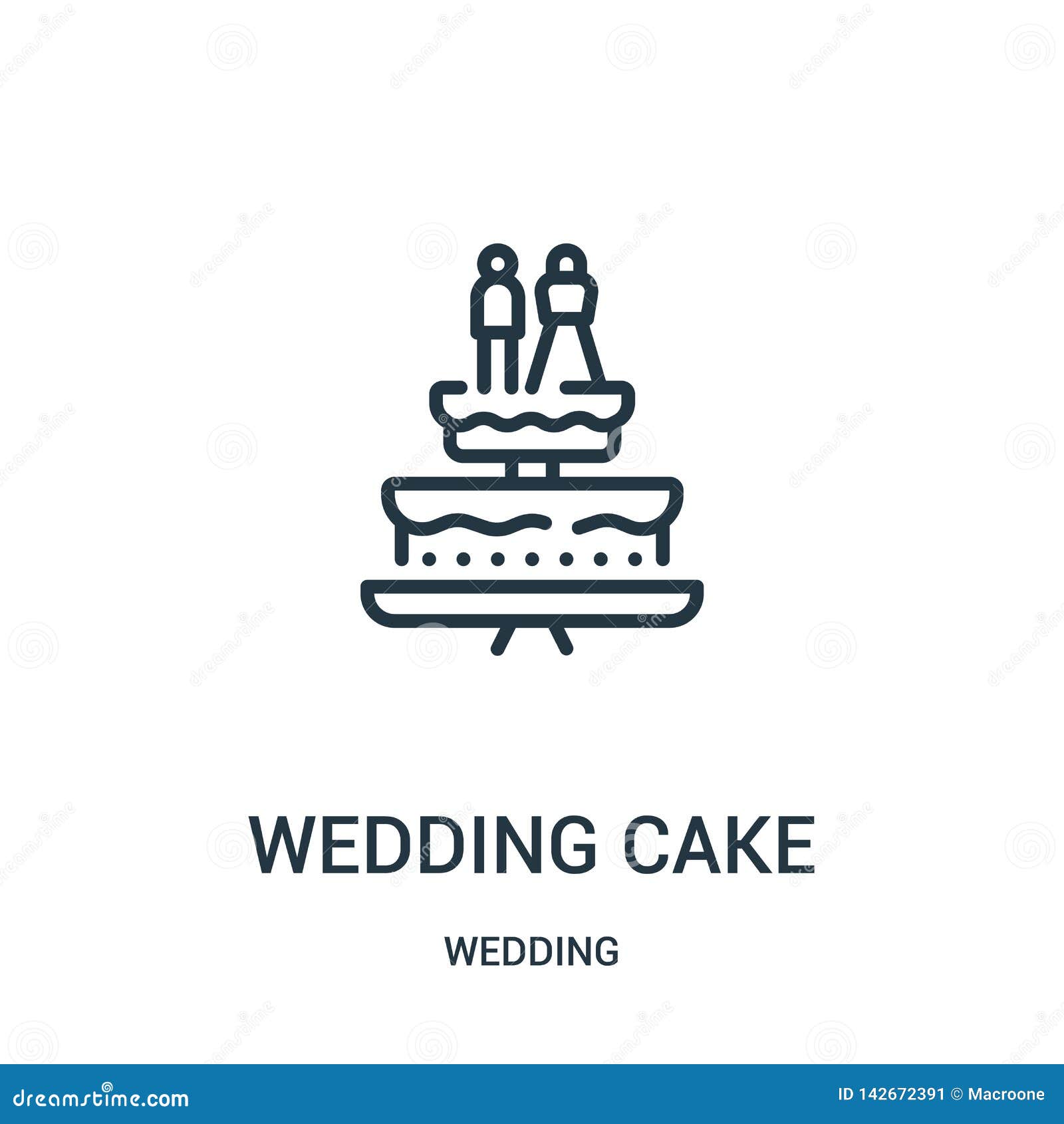 Wedding Cake Icon Vector from Wedding Collection. Thin Line Wedding ...
