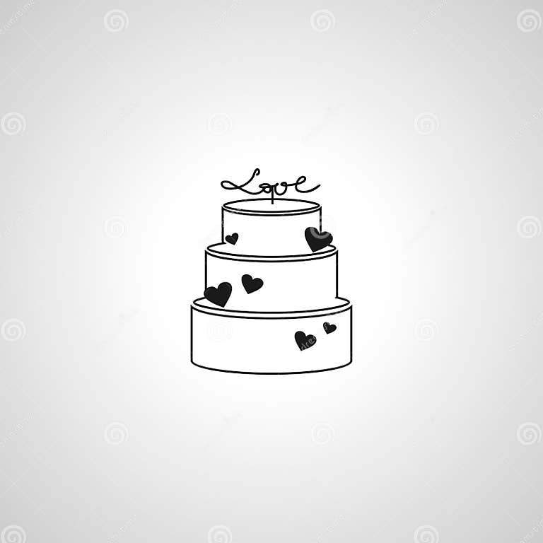 Wedding Cake Isolated Simple Line Icon Stock Vector - Illustration of ...