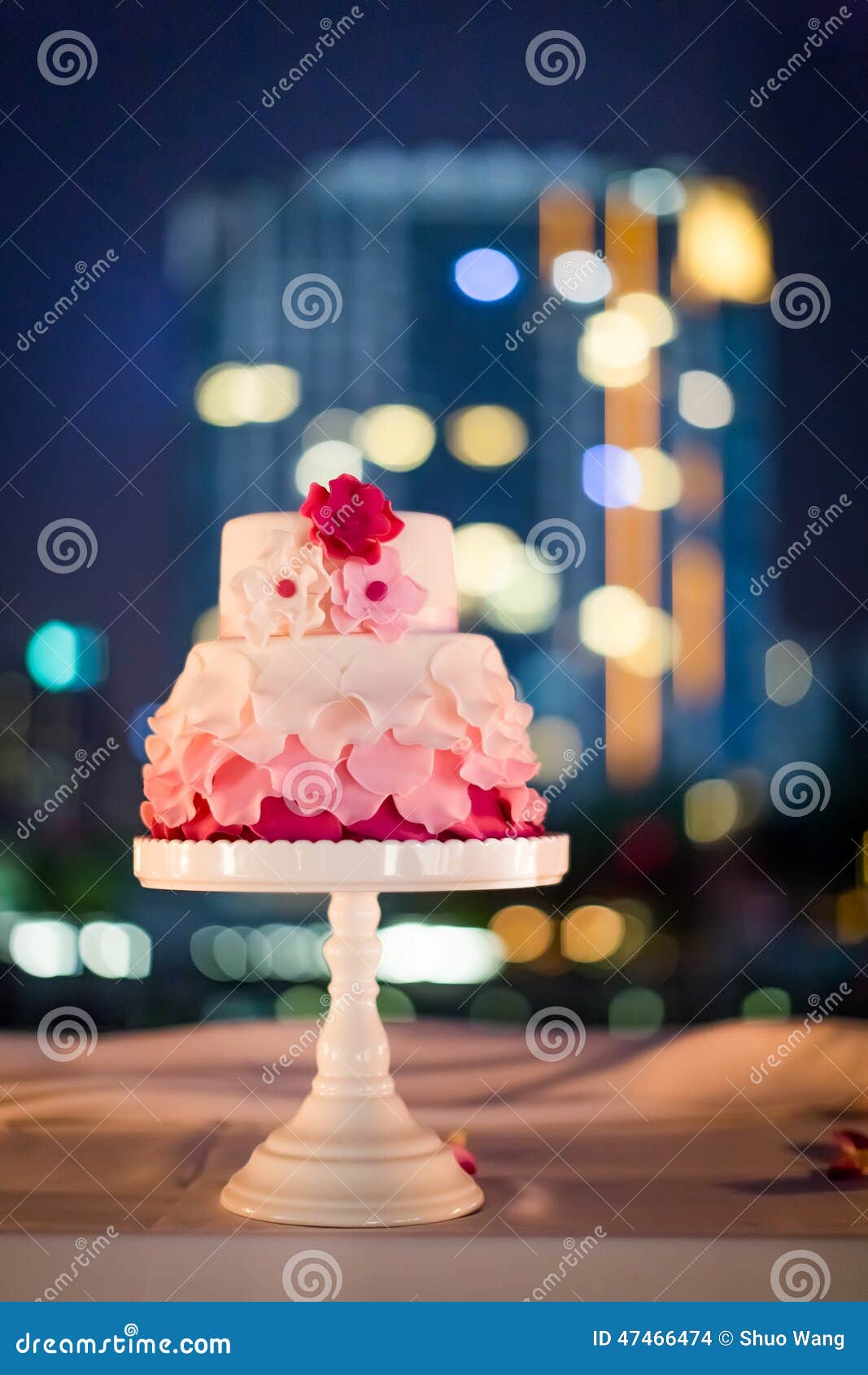 Wedding cake at night stock photo. Image of dessert, cakestand - 47466474