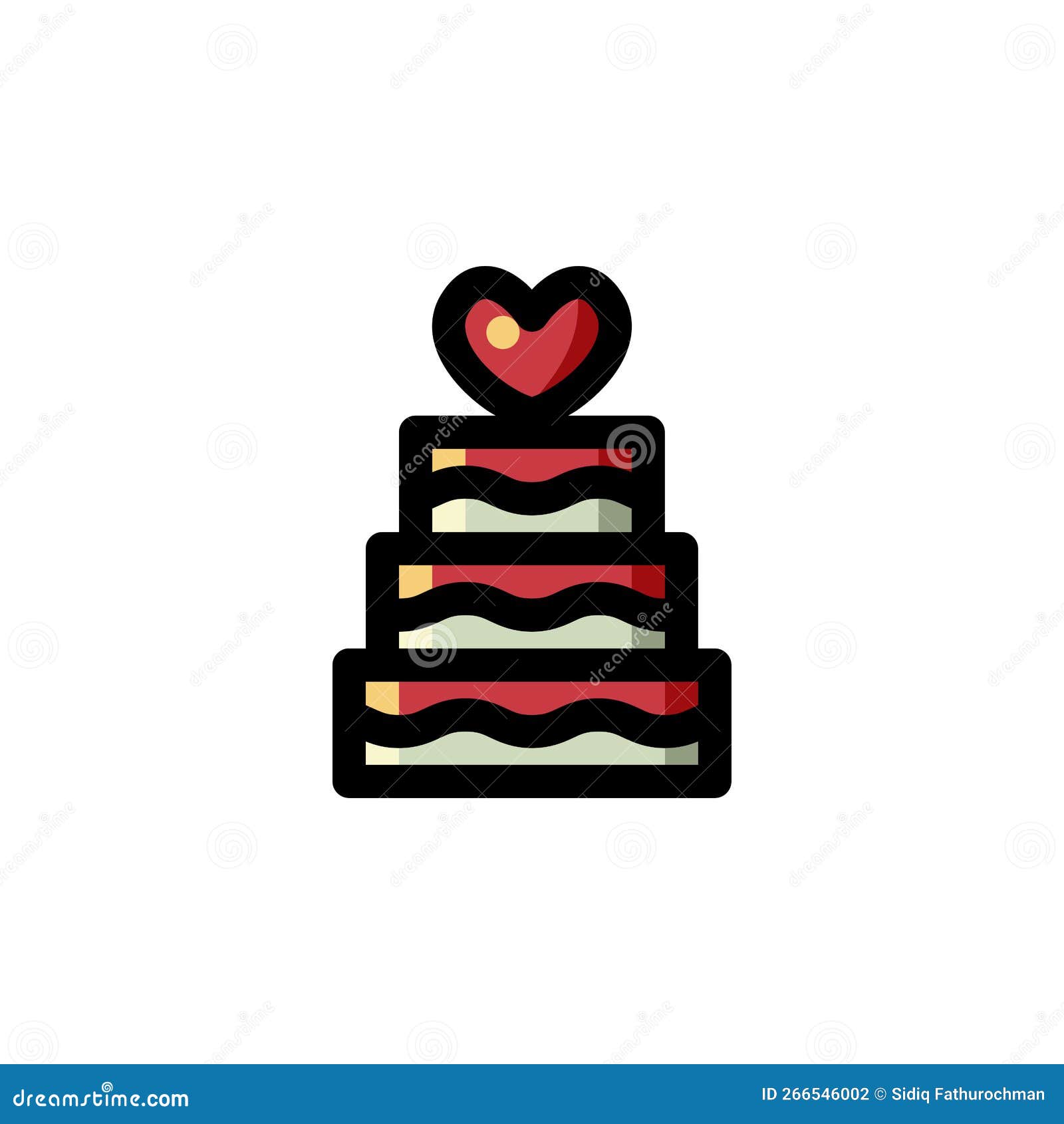 Wedding Cake Icon stock vector. Illustration of relationship - 266546002