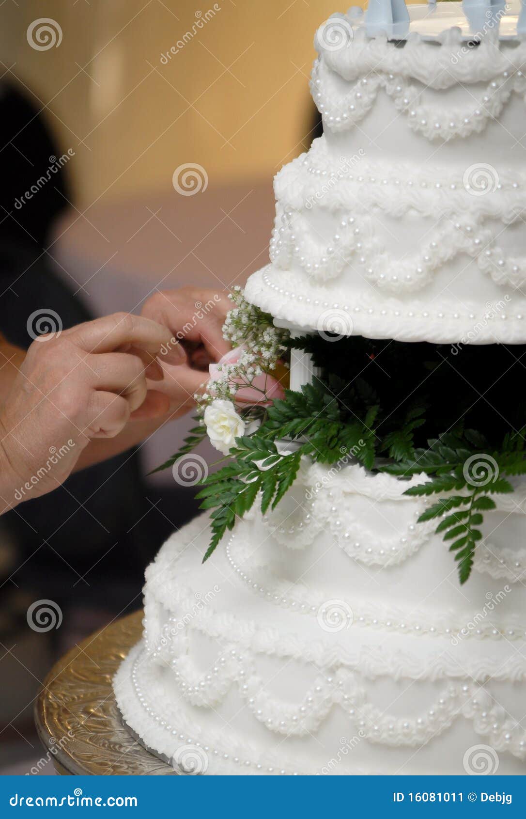 Wedding Cake Preparation stock image. Image of ferns - 16081011