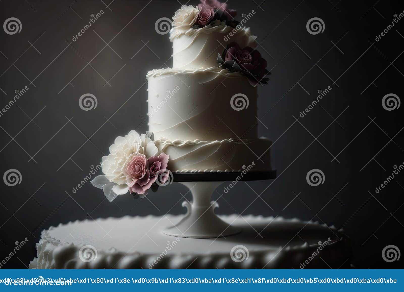 Wedding Cake Product Photo on Dark Background, Ai Generative Stock ...