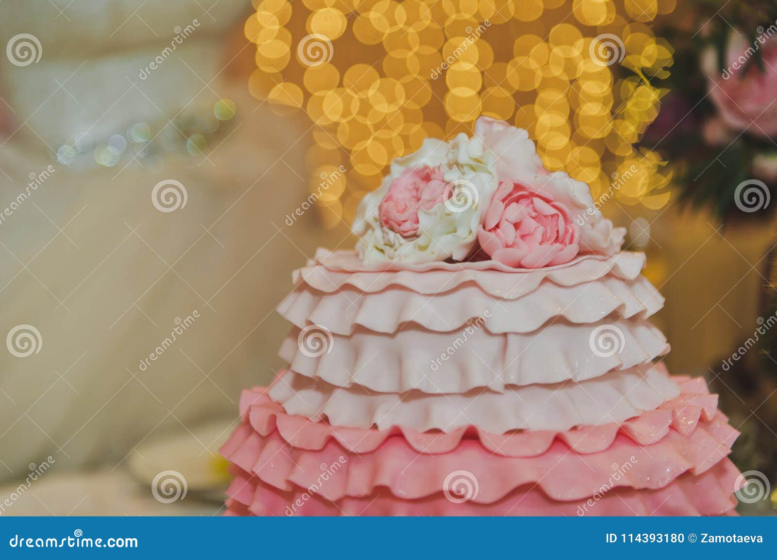 Wedding Cake of Three Colors . Stock Photo - Image of sweet, cake ...
