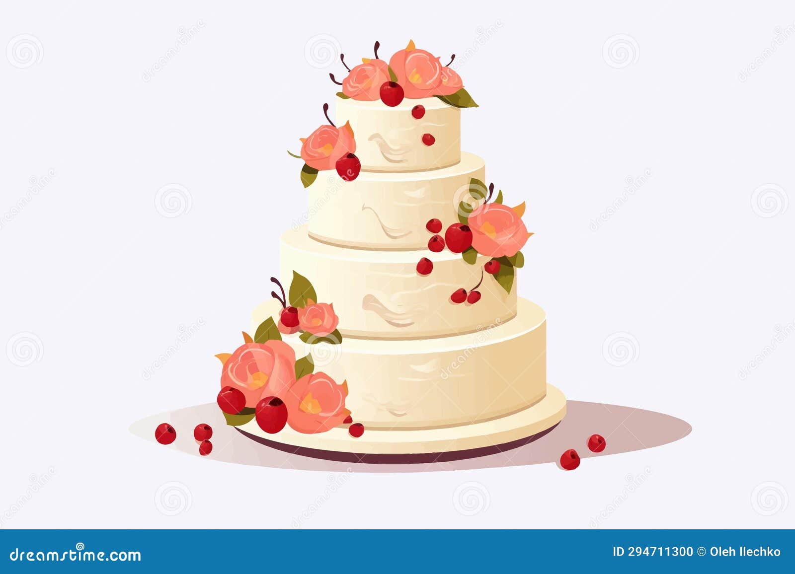 Wedding Cake Vector Flat Minimalistic Isolated Vector Style ...