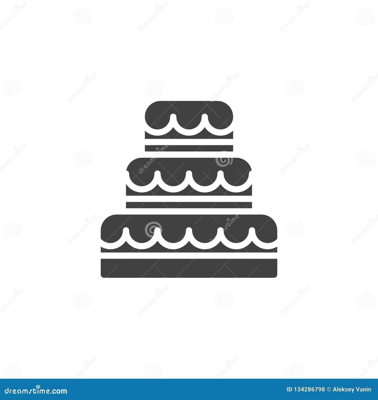 Wedding cake vector icon stock vector. Illustration of anniversary ...