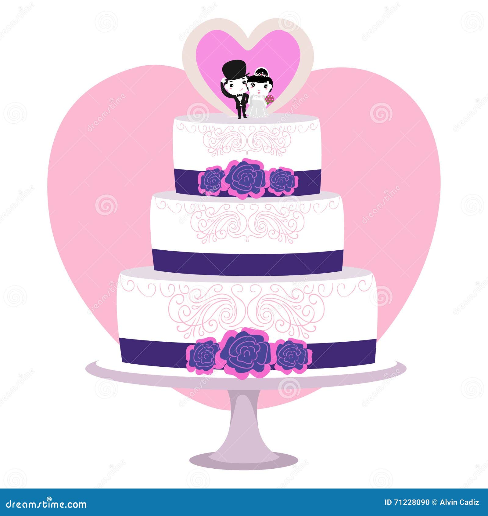 Wedding Cake stock vector. Illustration of groom, love - 71228090
