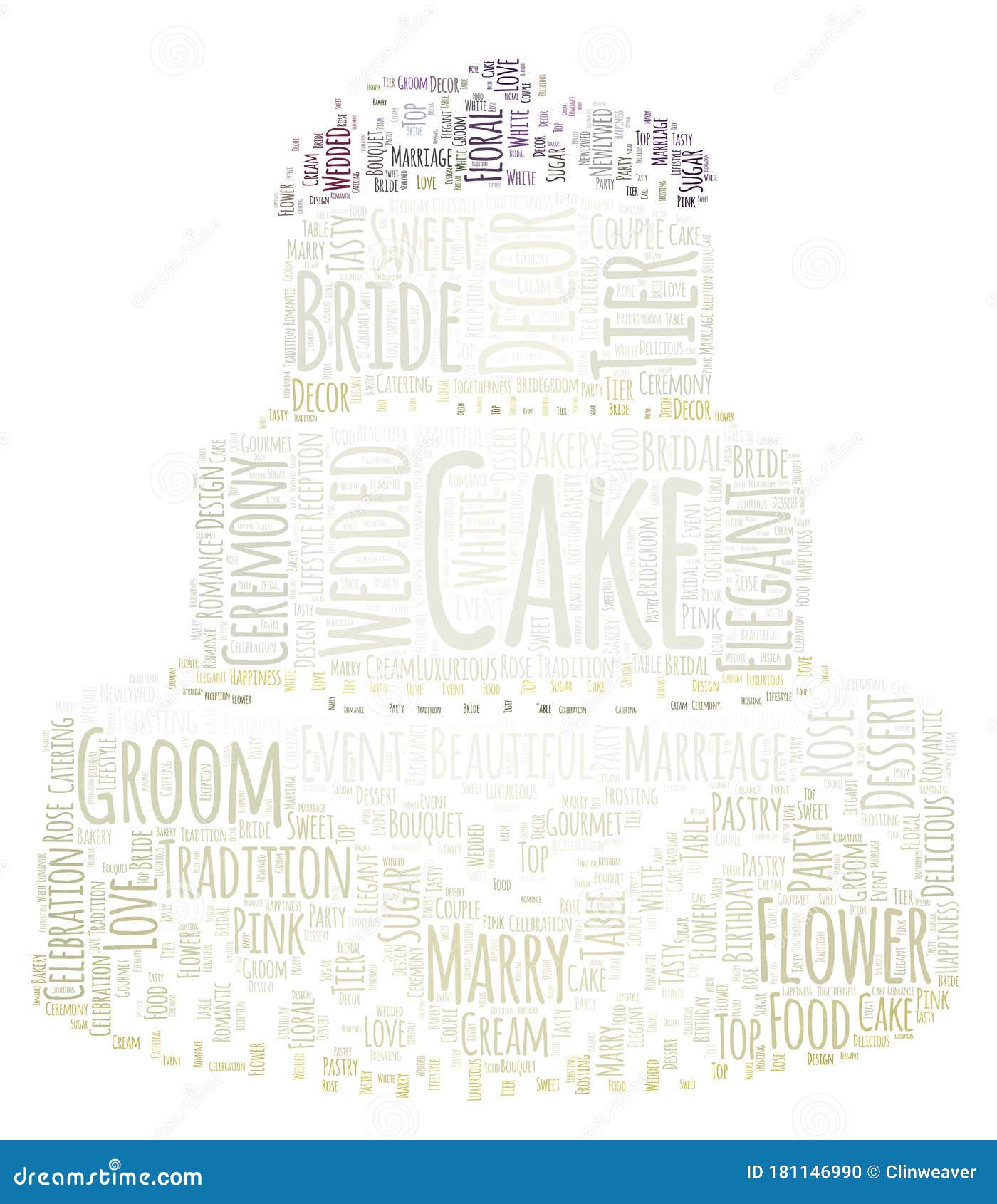 Wedding Cake Word Cloud Art Poster Illustration Stock Illustration ...