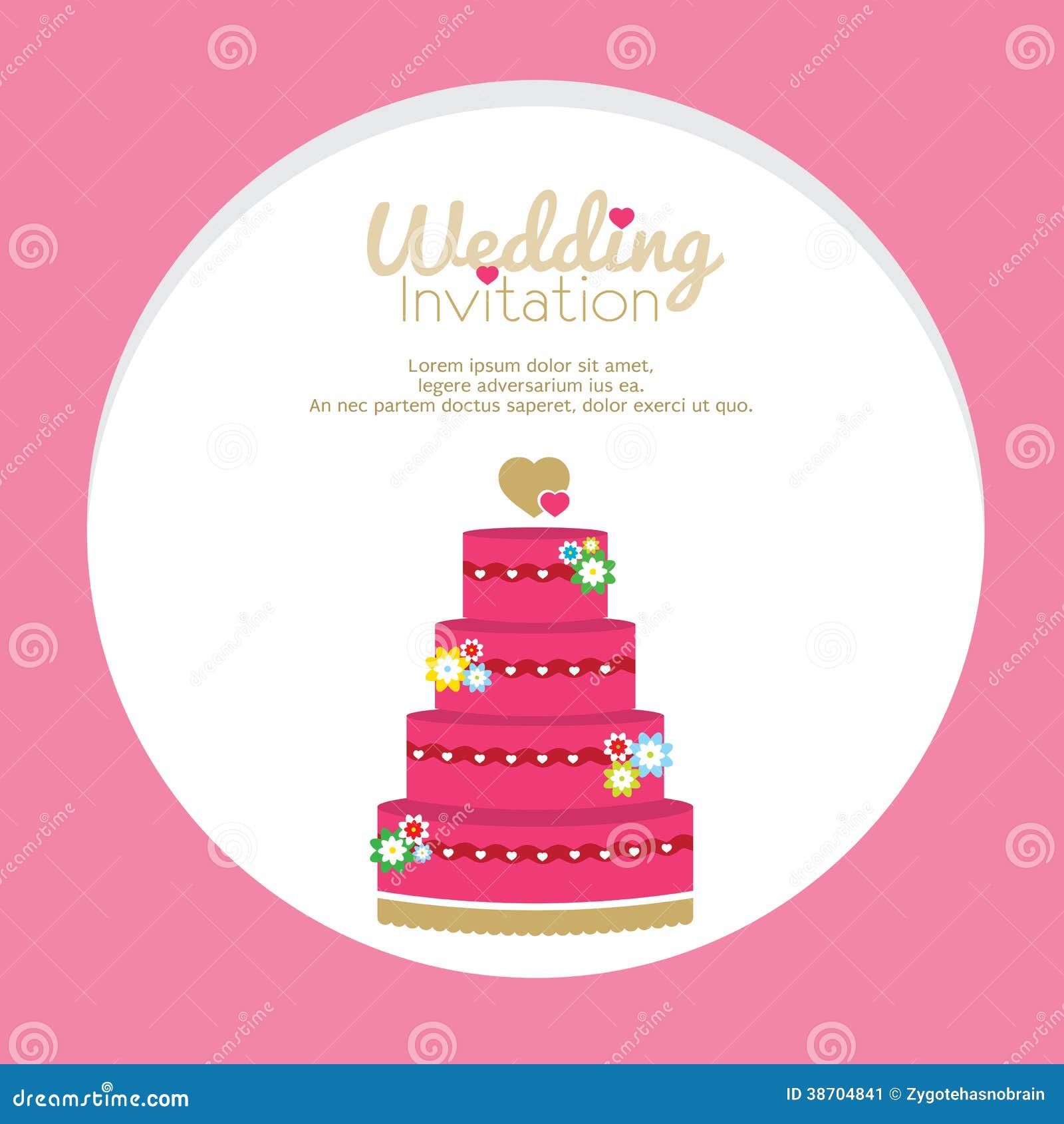 Wedding Cakes Invitation stock vector. Illustration of isolated - 38704841