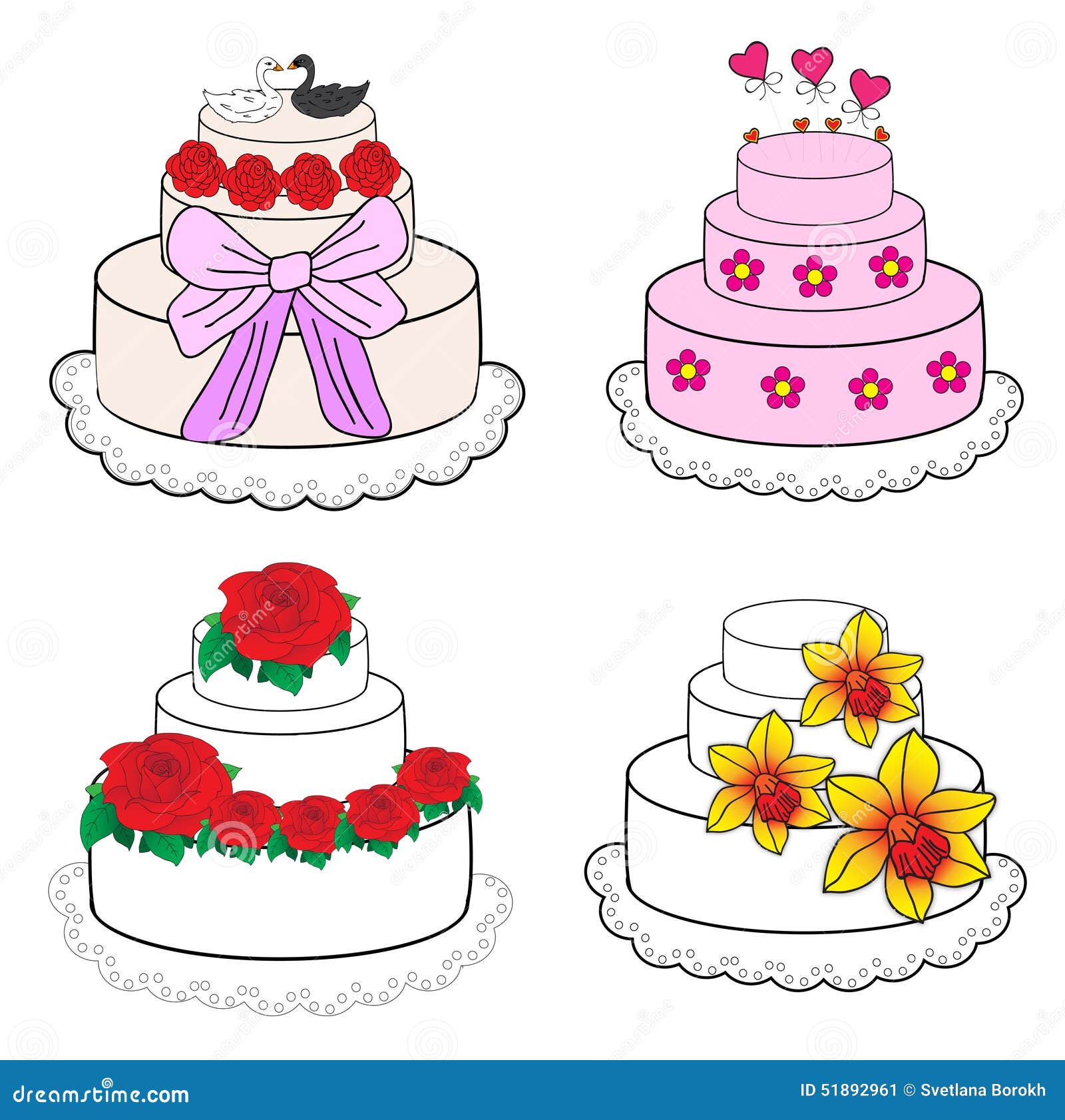 Wedding Cakes Cartoon Vector | CartoonDealer.com #65364907