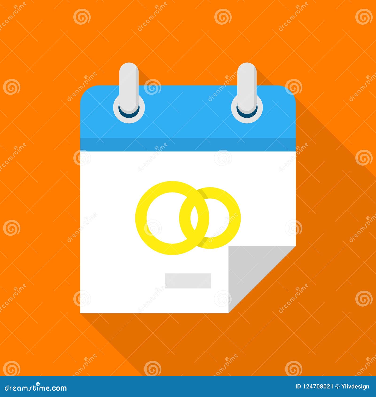 Wedding Calendar Icon, Flat Style Stock Illustration - Illustration of ...