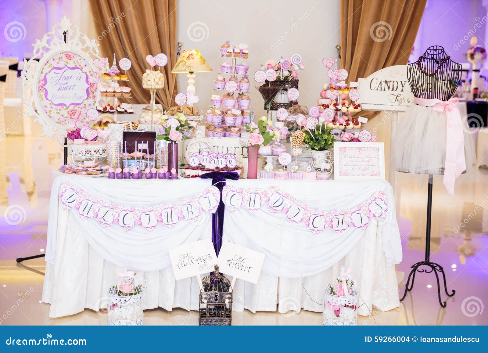 Wedding Candy bar stock photo. Image of cake, food, glasses - 59266004