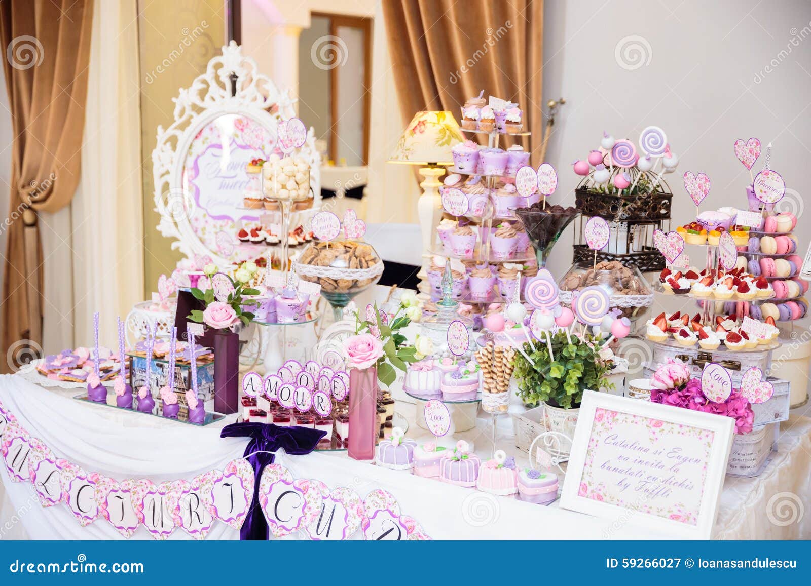 Wedding Candy bar stock image. Image of cream, frosting - 59266027