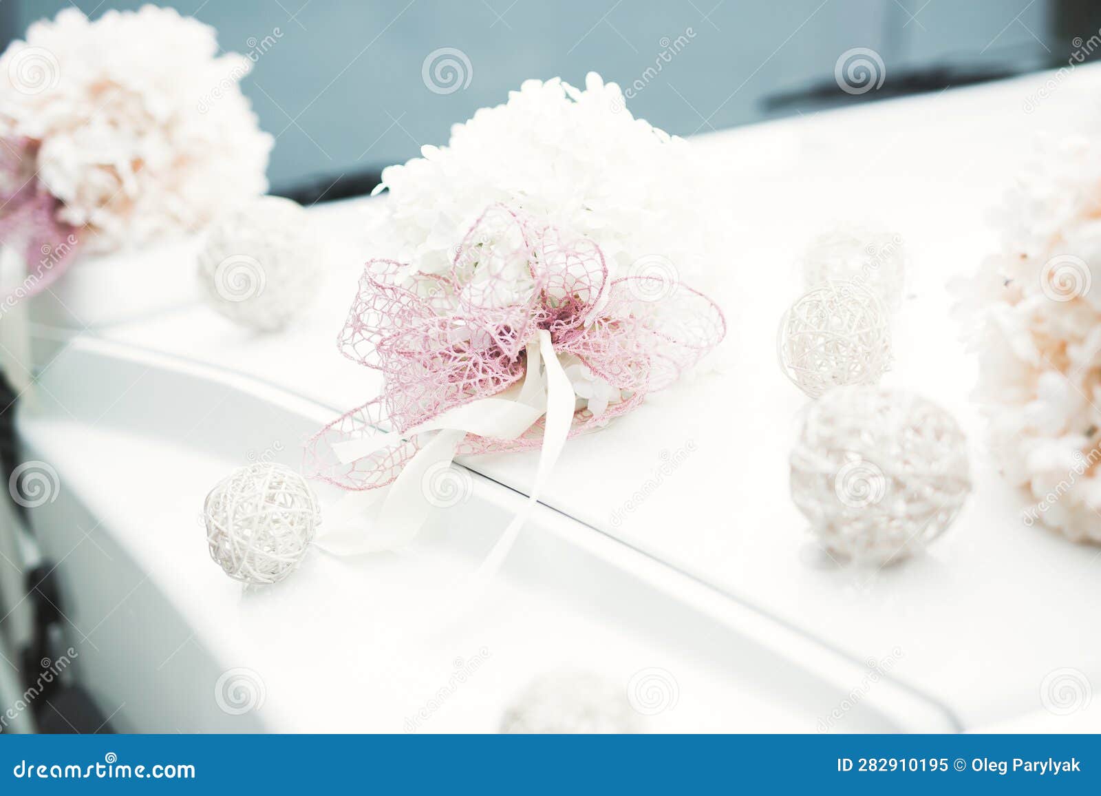 Wedding Car Decorated with Beautiful, Luxury Flowers Stock Image ...