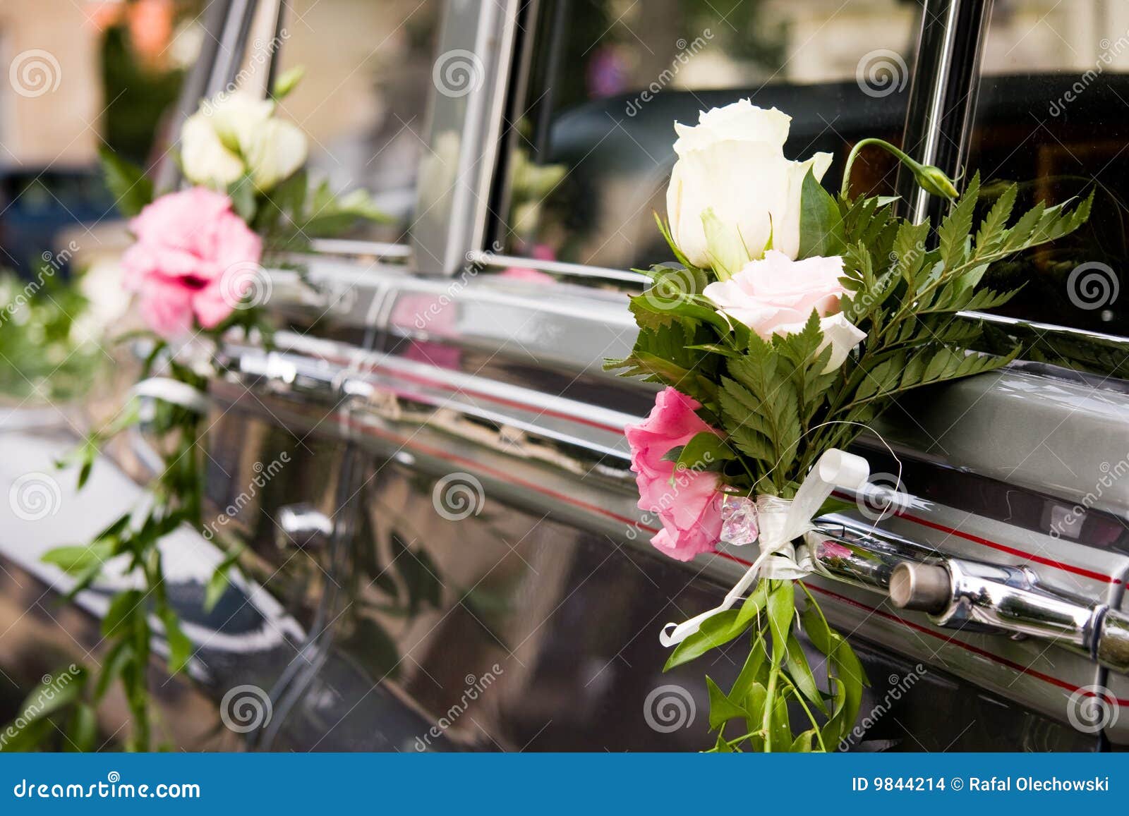 Wedding Car Flowers Decorated Stock Photo - Image of marriage ...