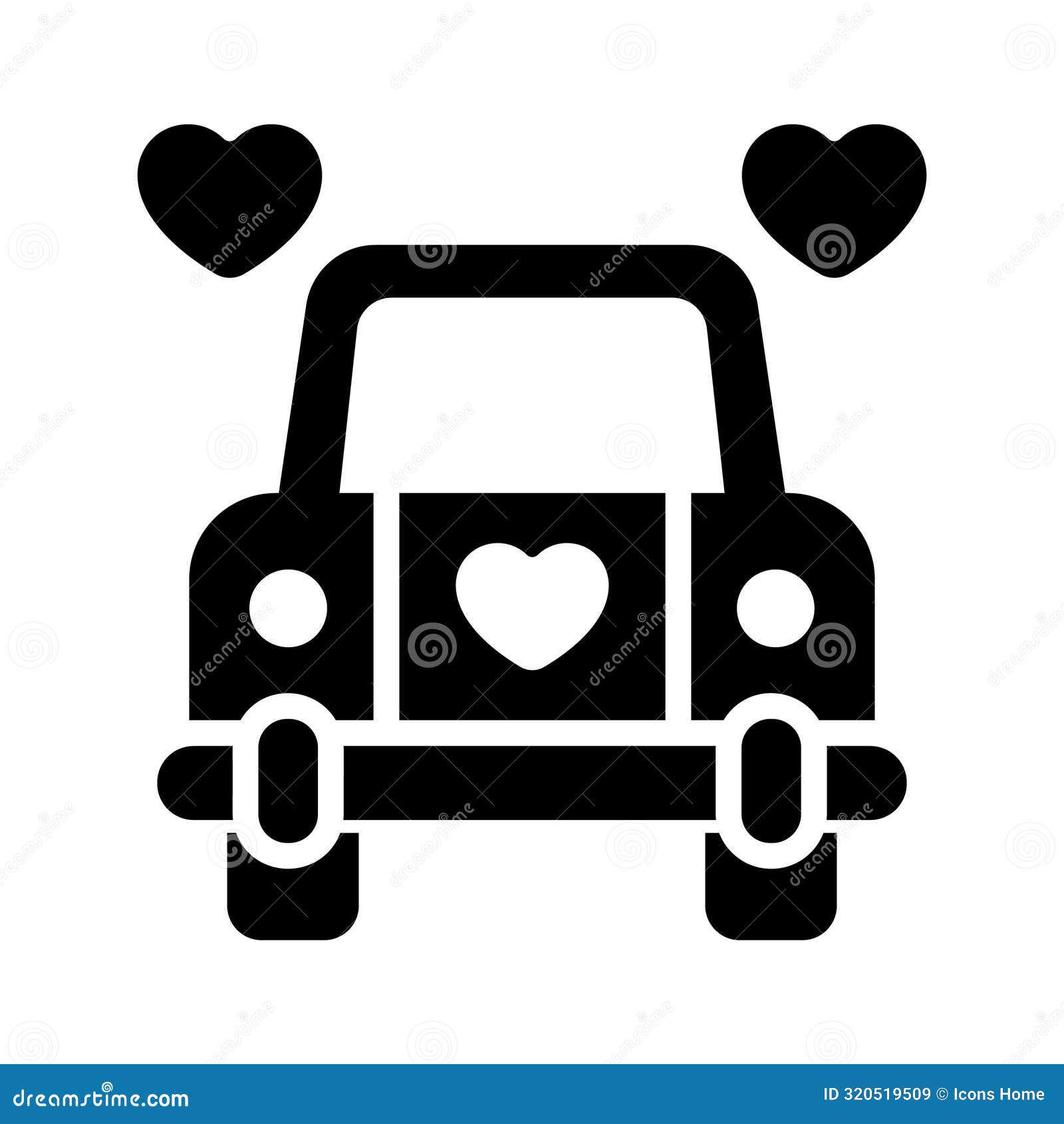 Wedding Car with Heart, Ready To Use and Download Stock Vector ...
