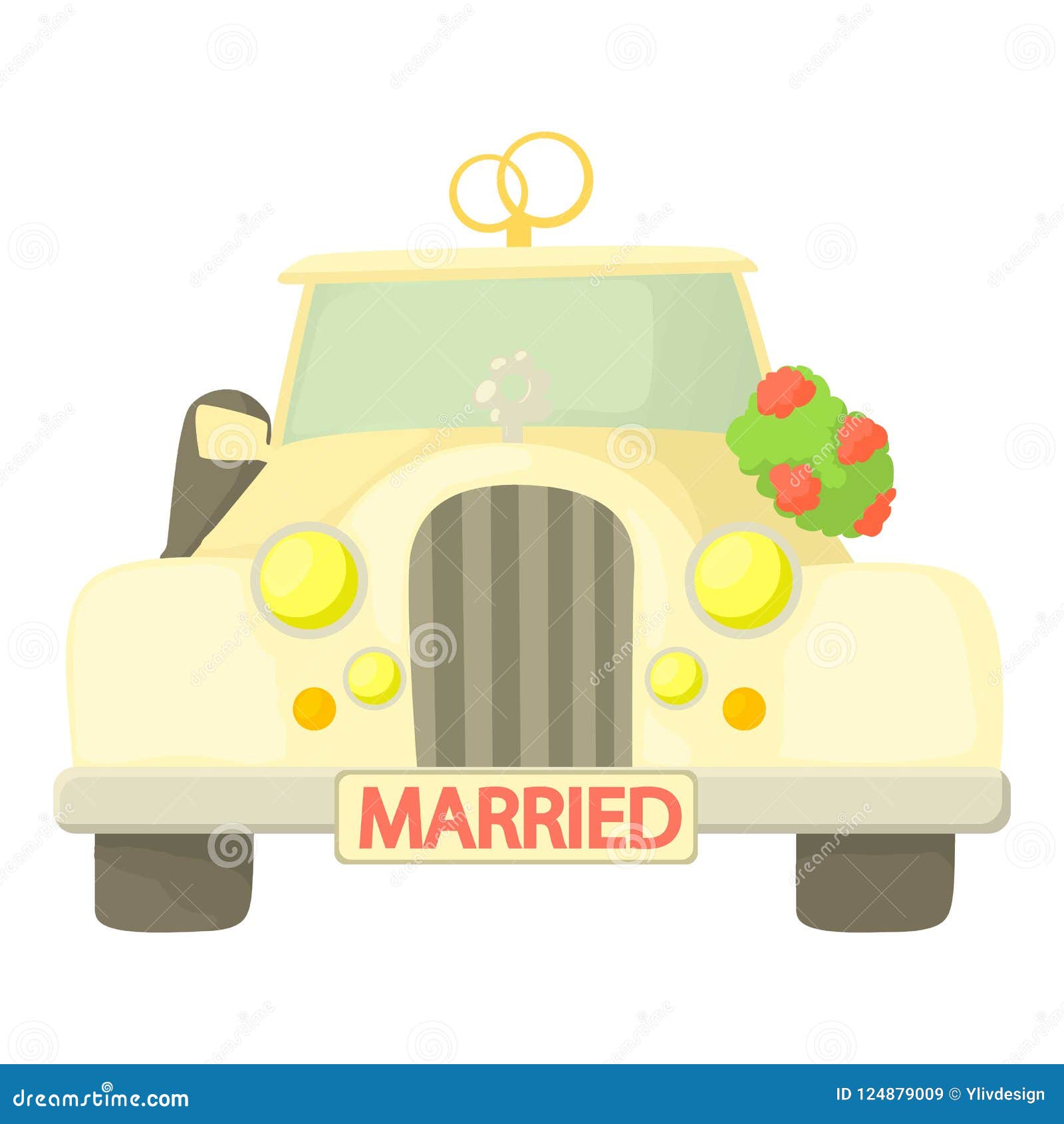 Wedding Car Icon, Cartoon Style Stock Illustration - Illustration of ...