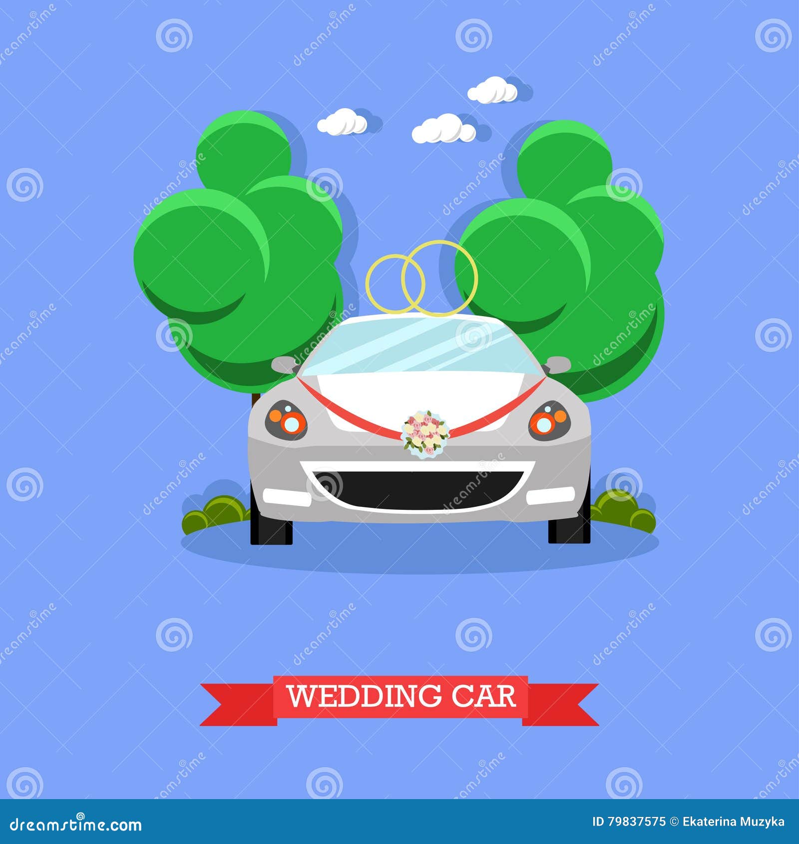 Wedding Car - Stock Vector. Stock Vector - Illustration of bride ...