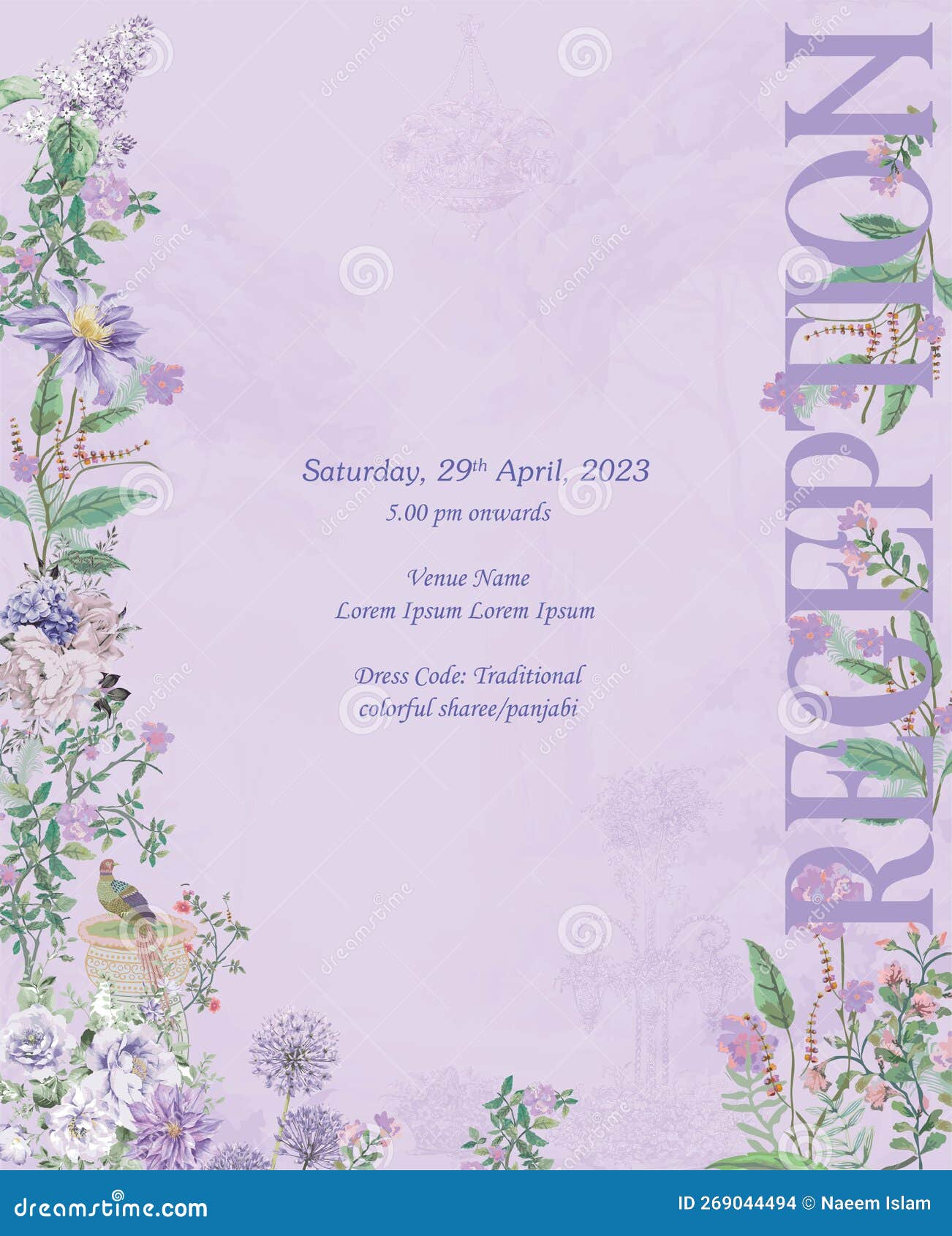 Wedding Invitation Card for Reception. Reception Wedding Card for ...