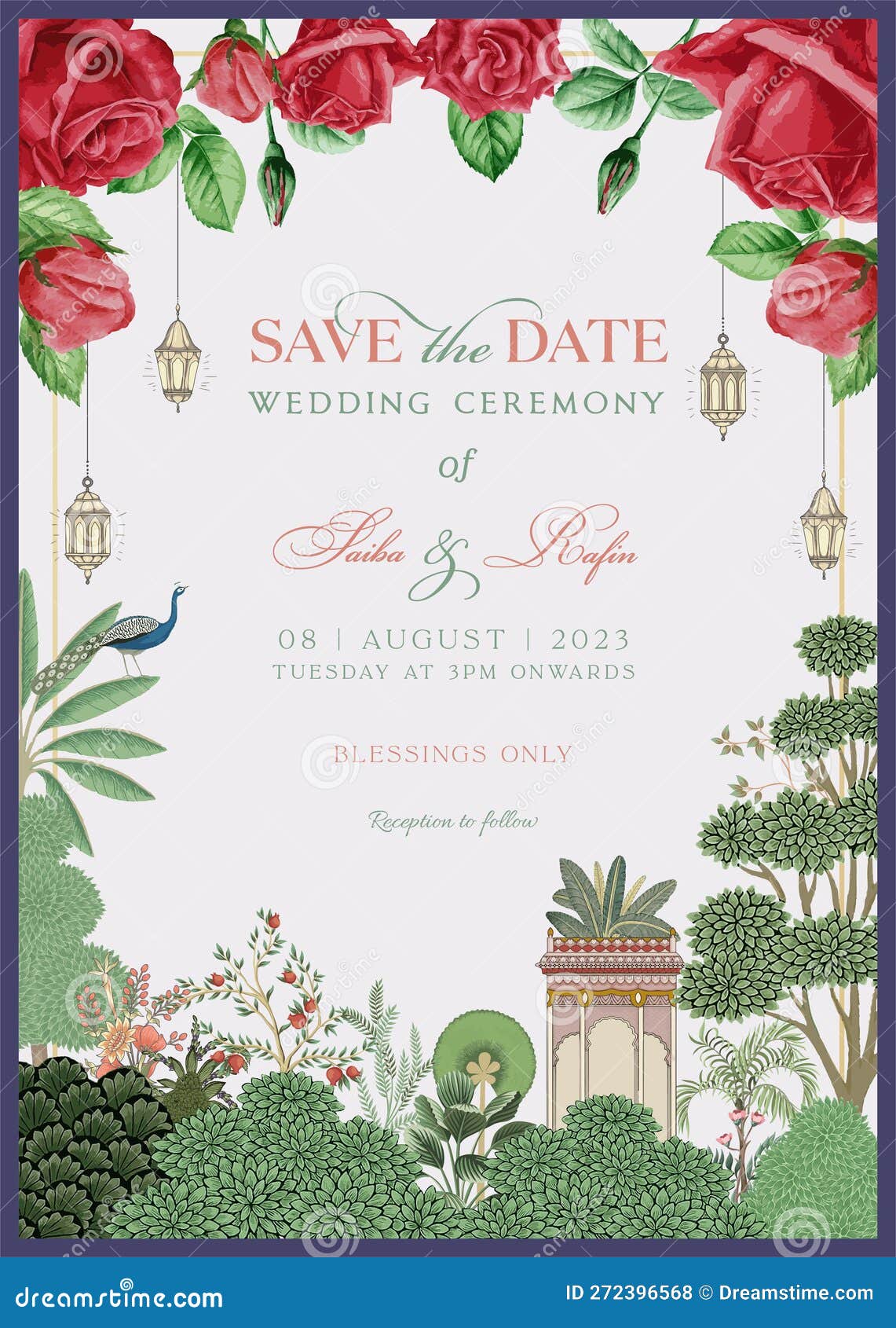 Mughal Wedding Reception Invitation Card Design. Invitation Card For ...