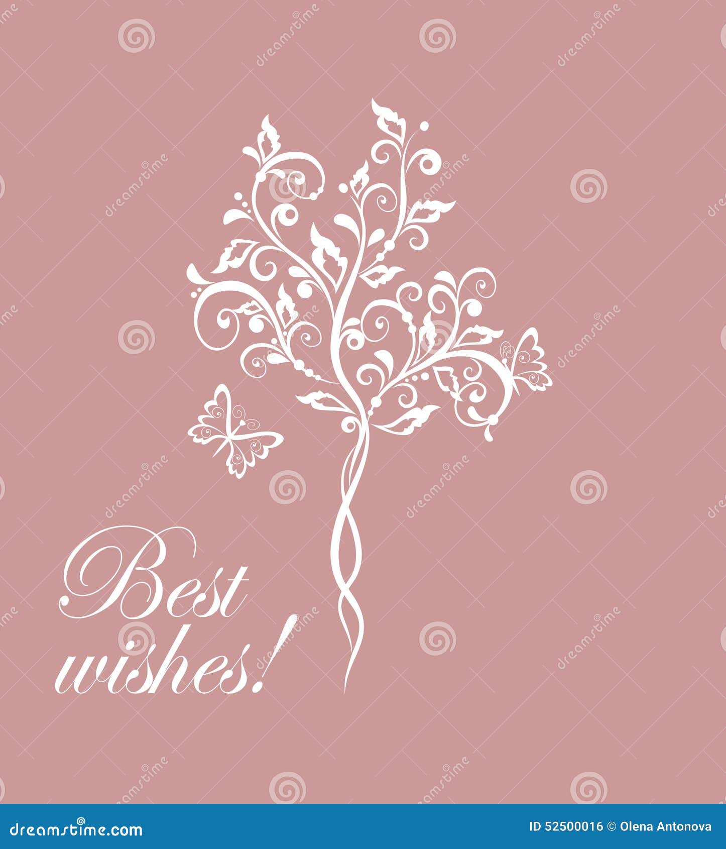Wedding Card with Beautiful Tree Stock Vector - Illustration of paper ...
