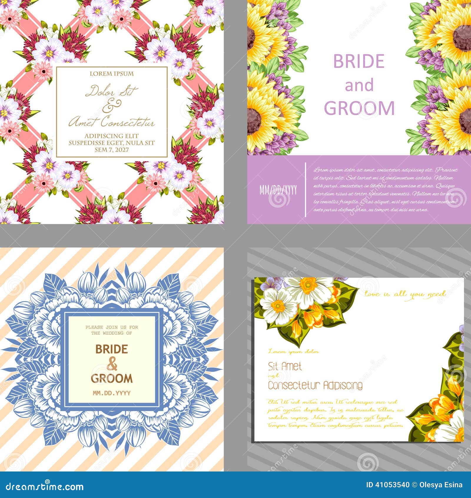 Wedding card stock illustration. Illustration of elements - 41053540