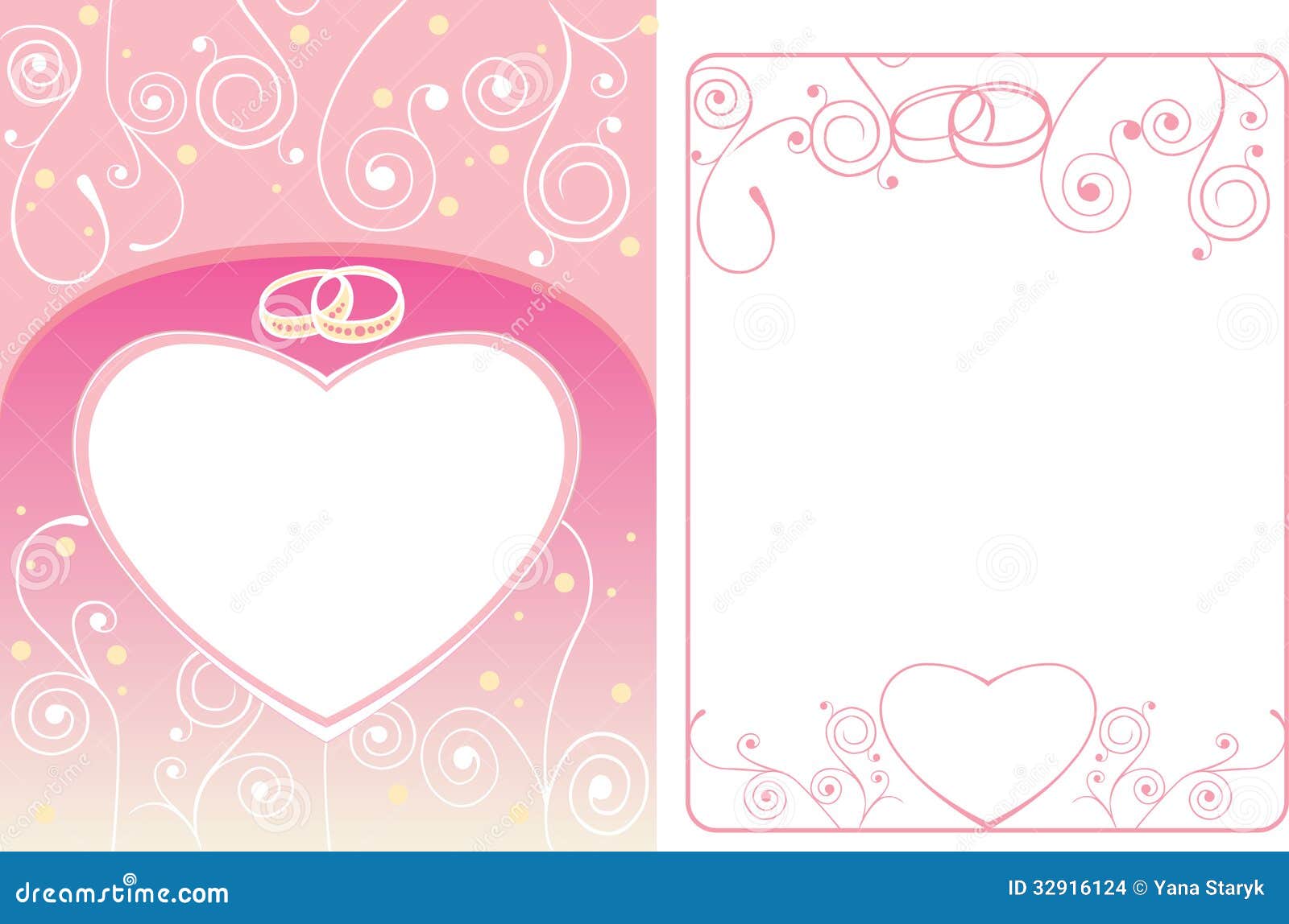 Wedding Card and Frame with Rings Stock Vector - Illustration of ...