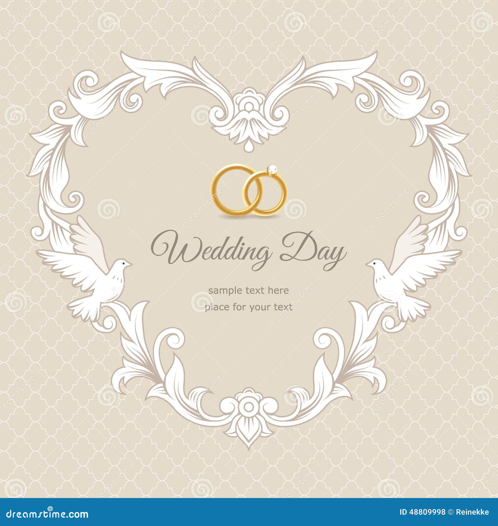 Wedding card stock vector. Illustration of white, ceremony - 48809998