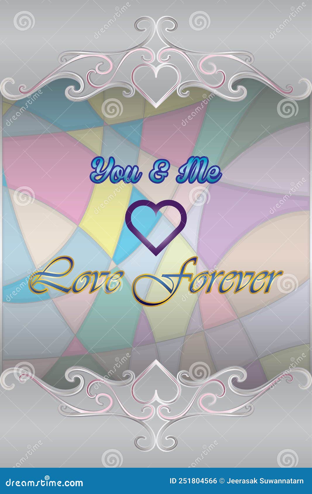 Wedding Card You and Me Love Forever Stock Vector - Illustration of ...