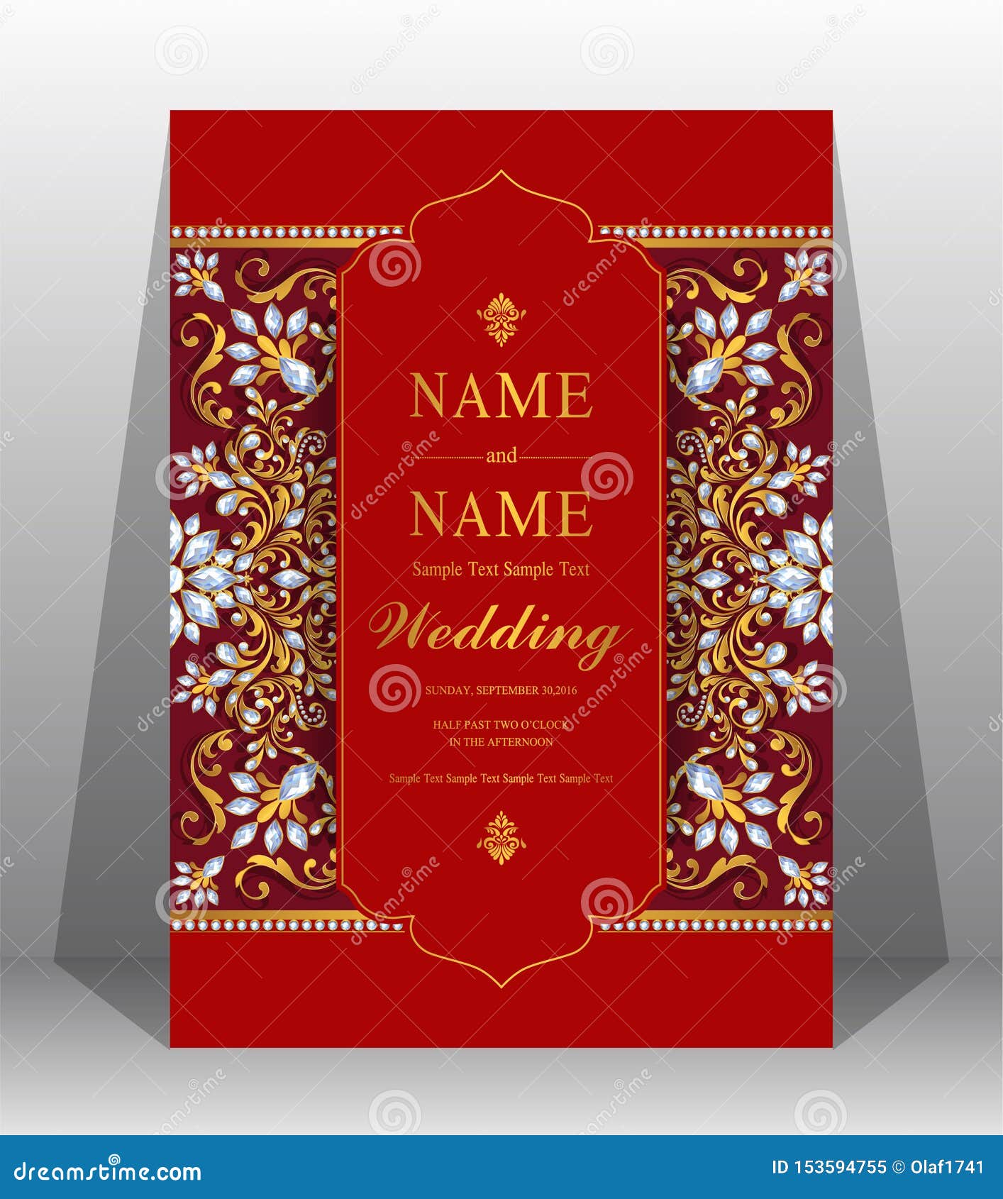 Indian Wedding Invitation Card . Stock Vector - Illustration of border ...