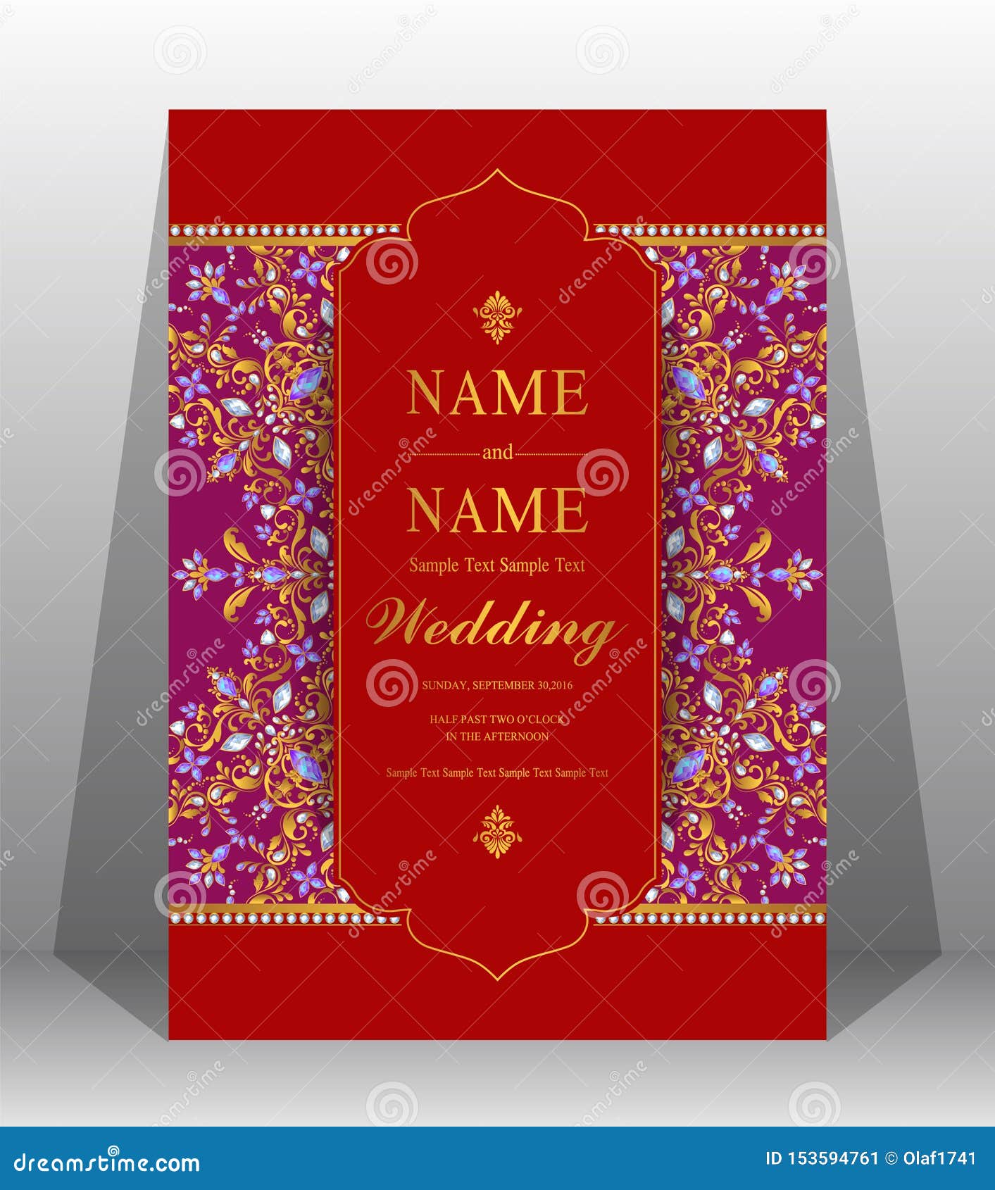 Indian Wedding Invitation Card . Stock Vector - Illustration of ...