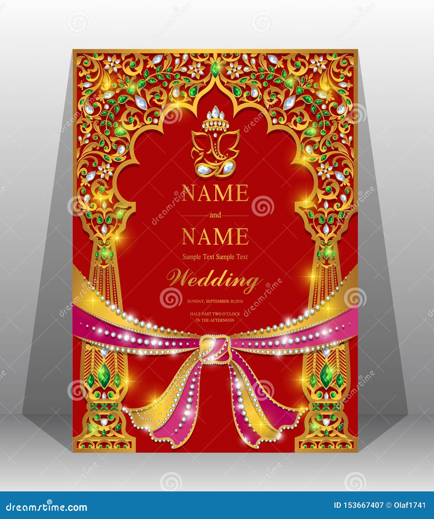 Indian Wedding Invitation Card . Stock Vector - Illustration of ...